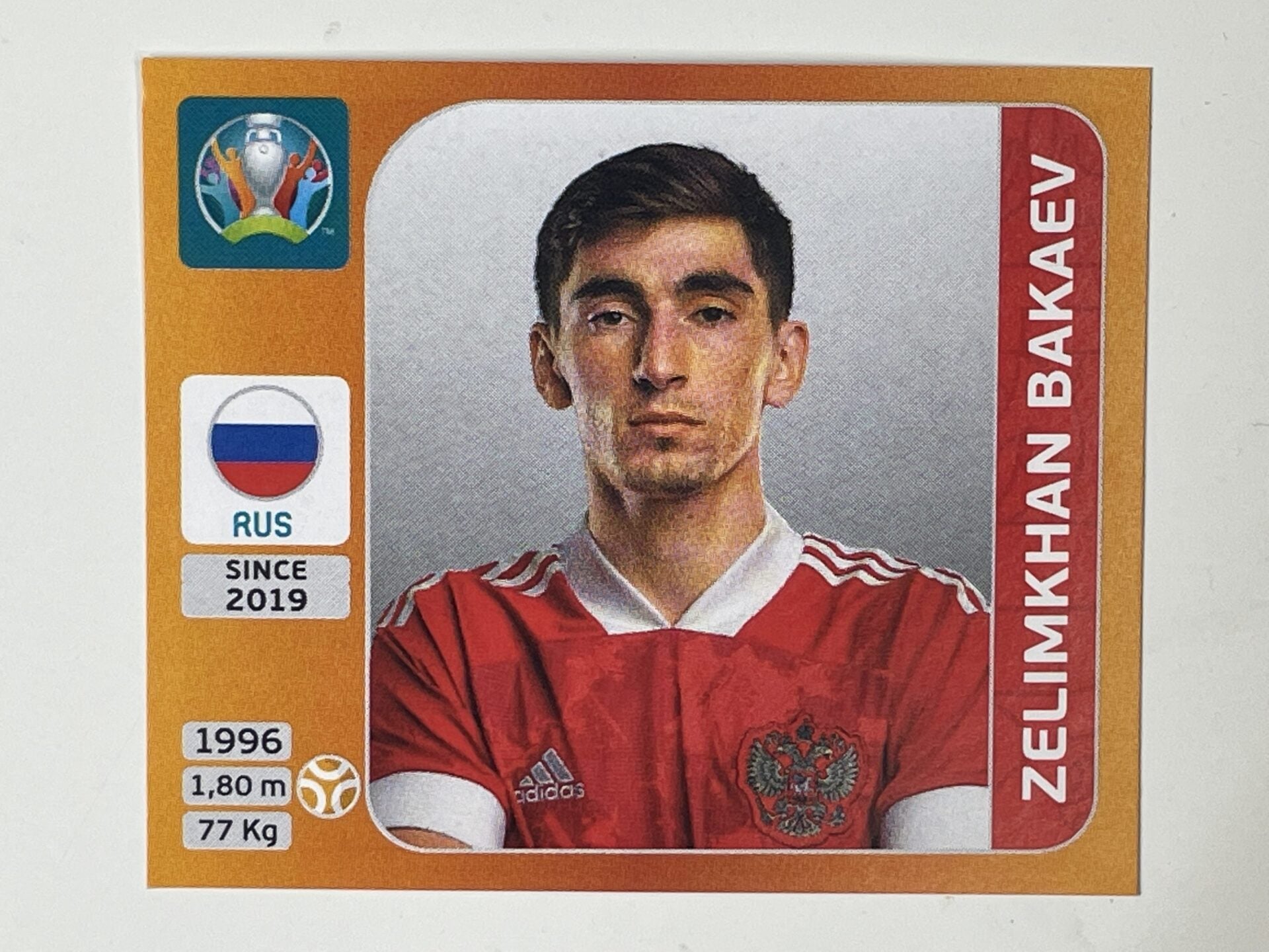 218 Zelimkhan Bakaev (Russia) Euro 2020 Stickers – Solve Collectibles