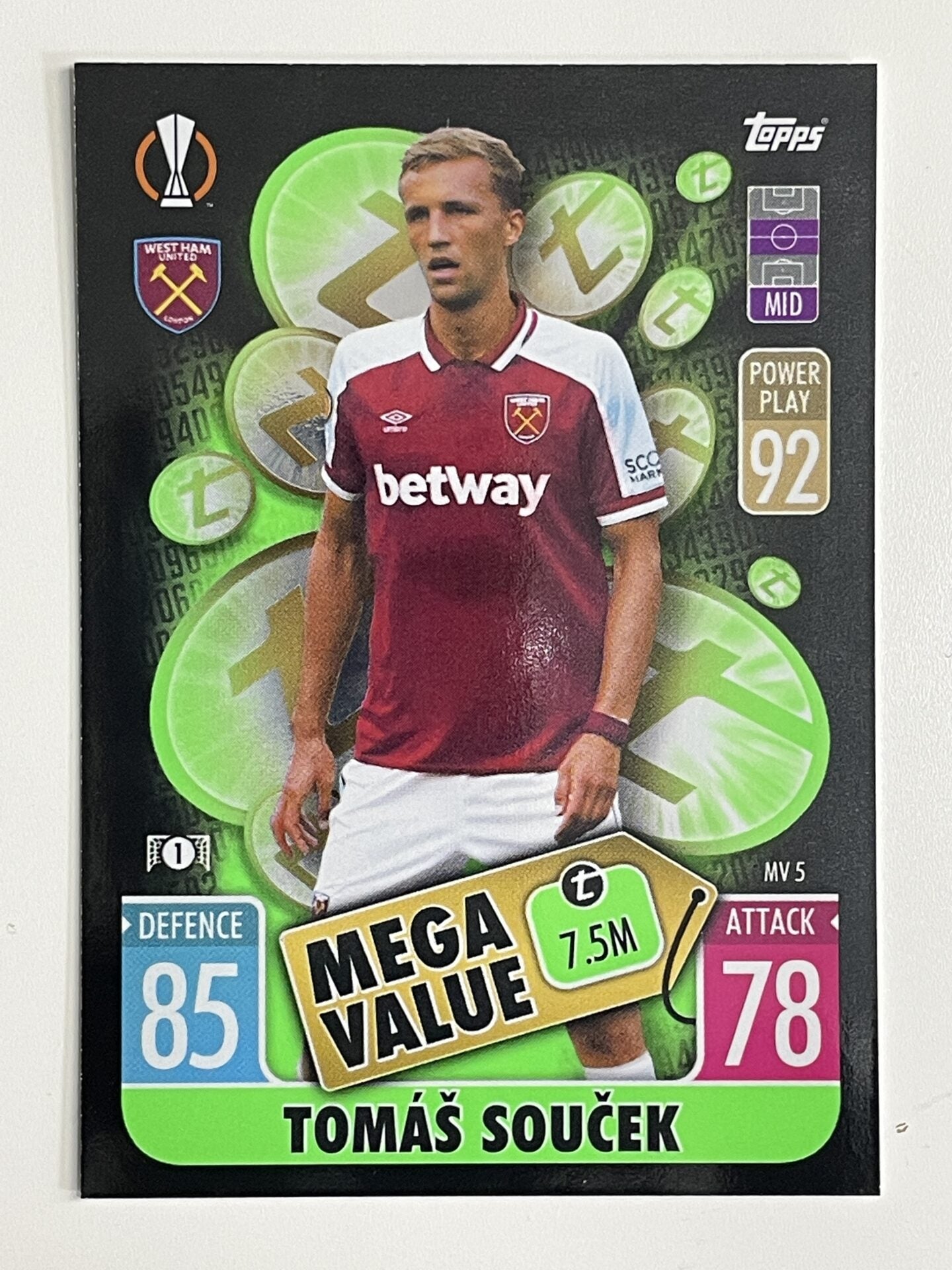 MV5 Tomáš Souček West Ham Mega Value Topps Match Attax Extra 2021/22 C – Solve Collectibles