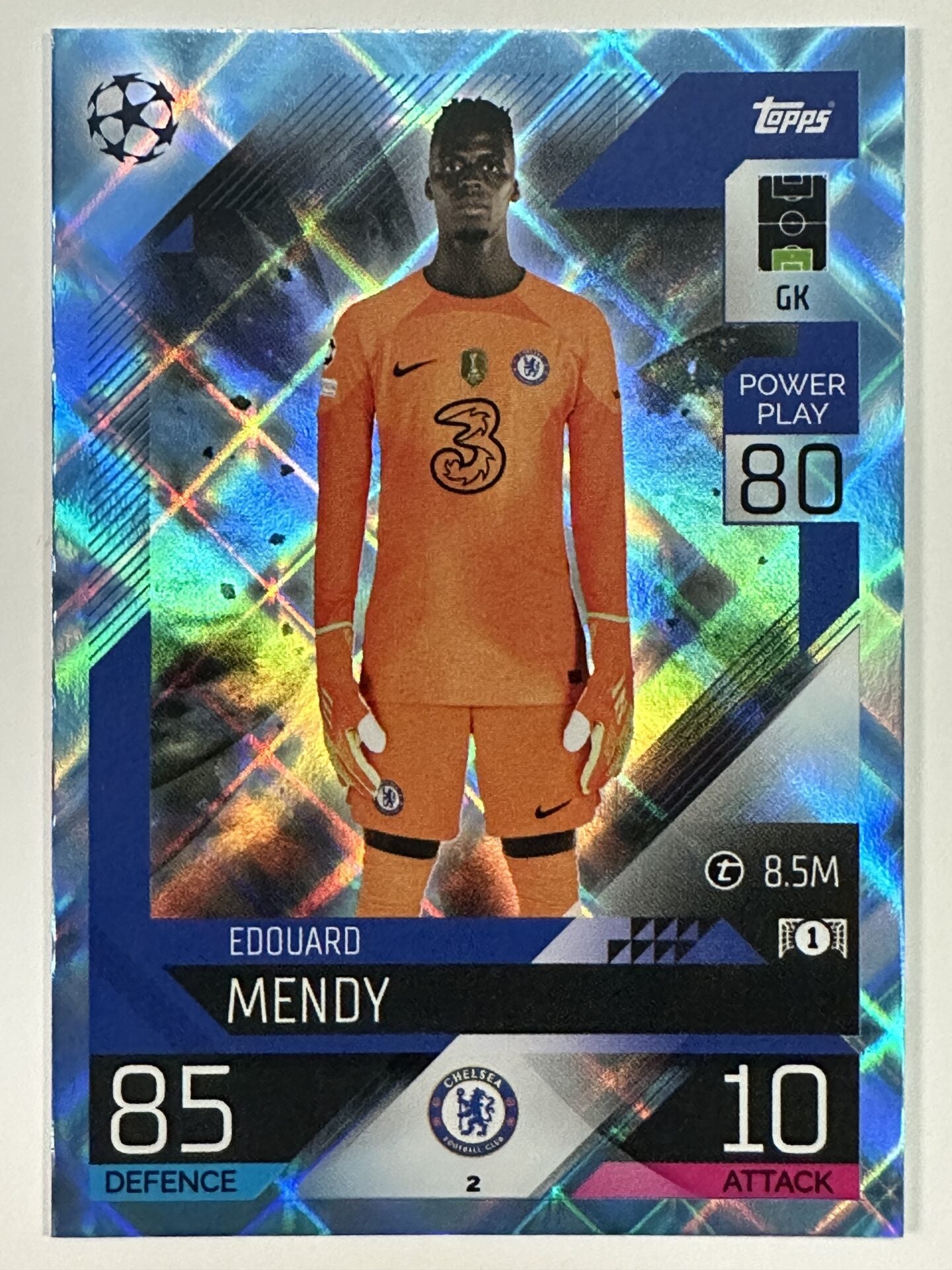 002 Edouard Mendy Base Crystal Foil Parallel (Chelsea) Topps Match Att ...