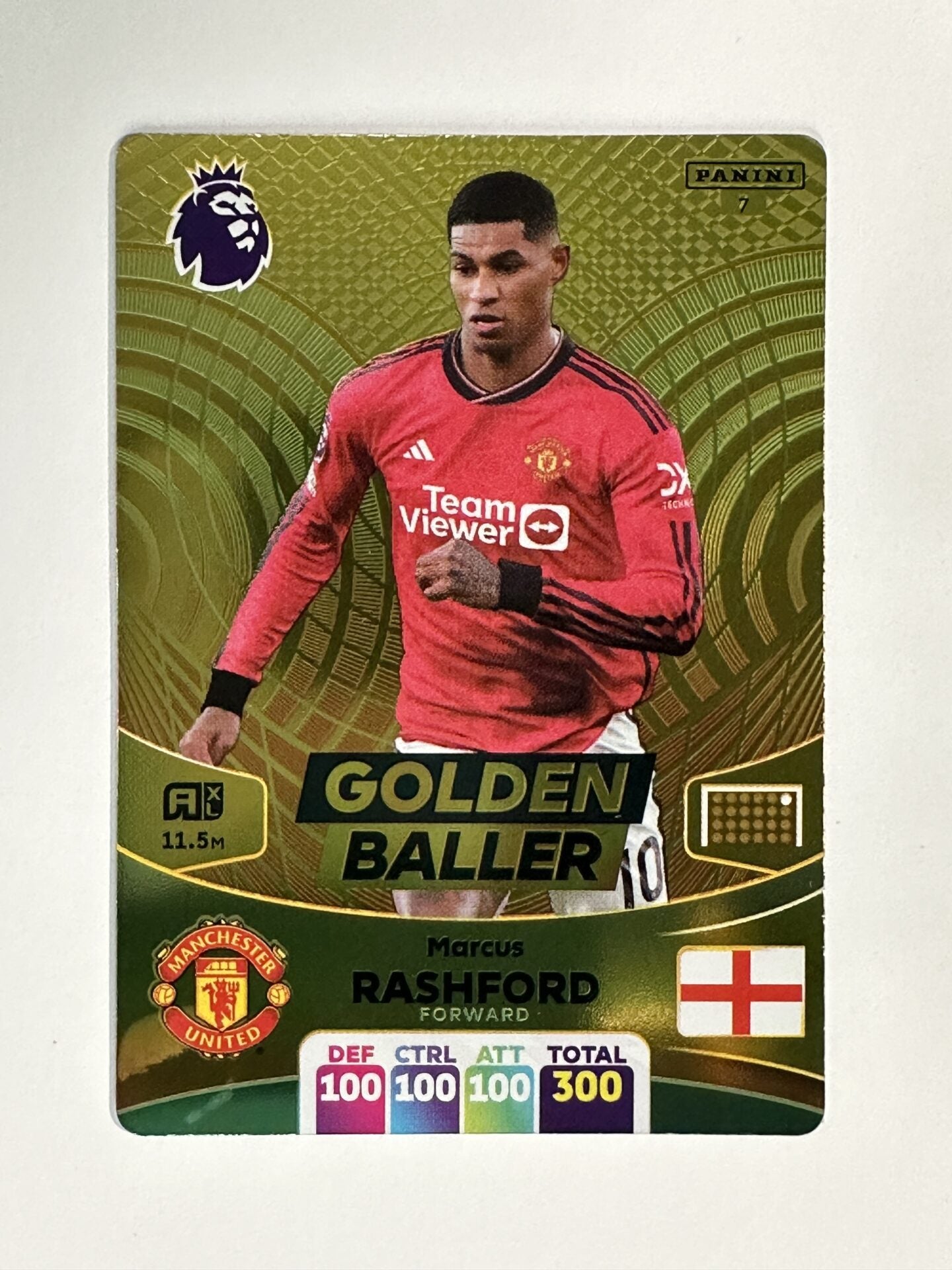 007 Marcus Rashford Manchester United Golden Baller Panini Premier Lea ...