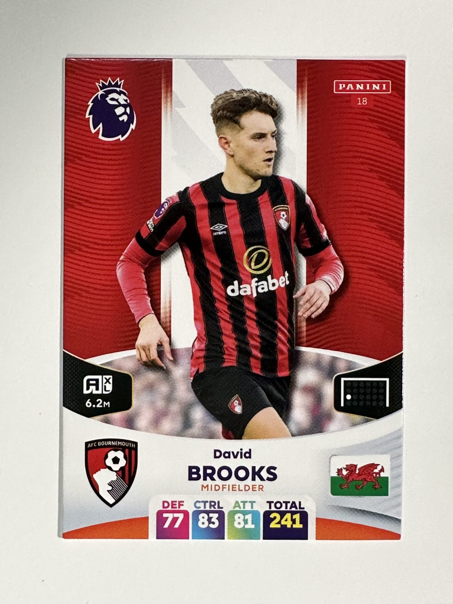 018 David Brooks AFC Bournemouth Base Panini Premier League Adrenalyn ...