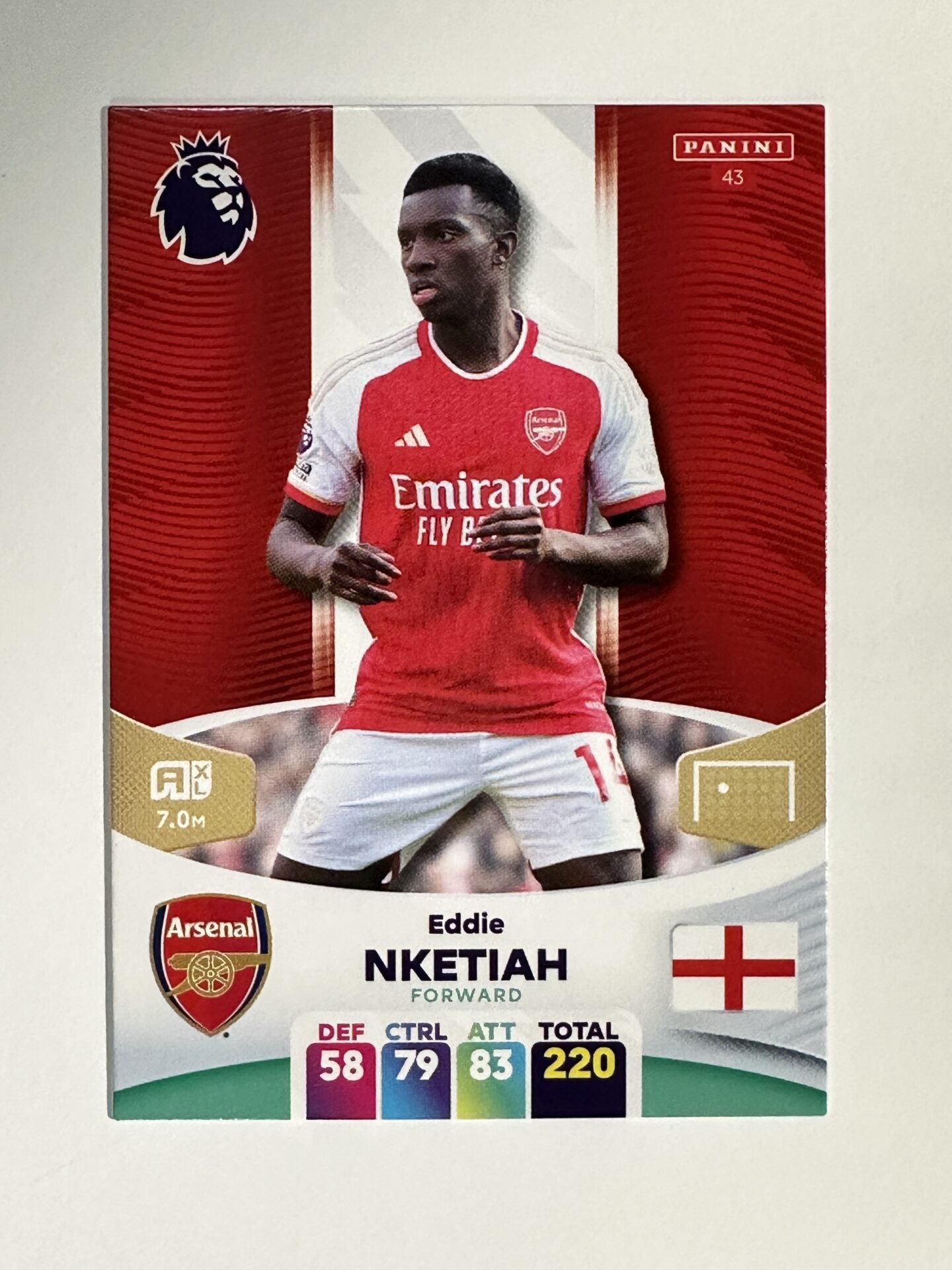 043 Eddie Nketiah Arsenal Base Panini Premier League Adrenalyn XL 2024 ...