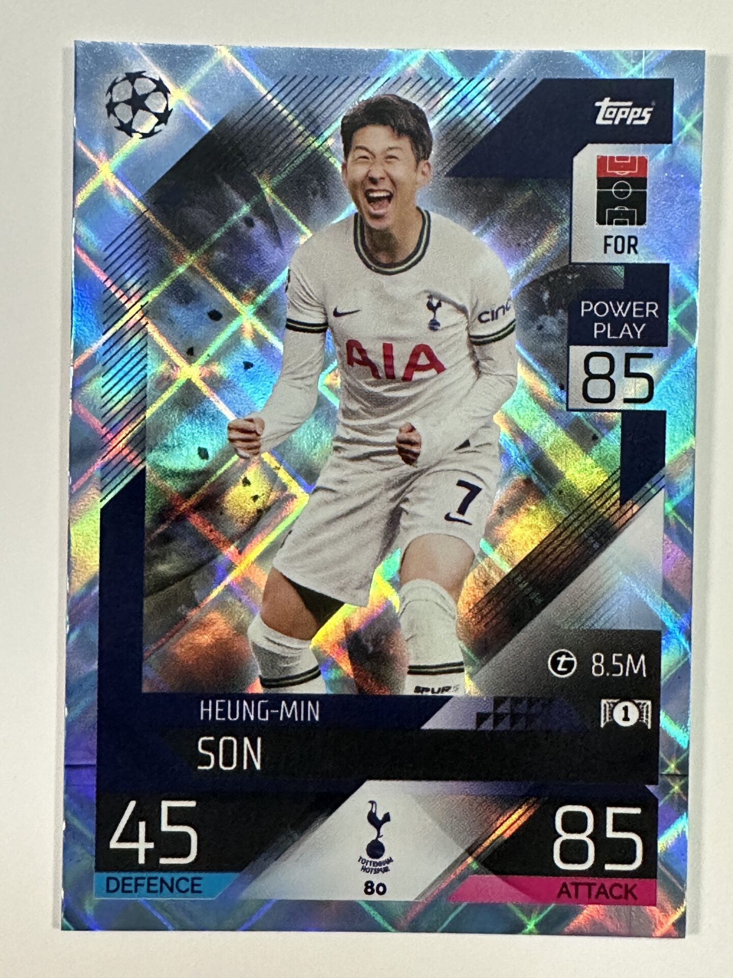 080 Heung-Min Son Base Crystal Foil Parallel (Tottenham Hotspur) Topps ...
