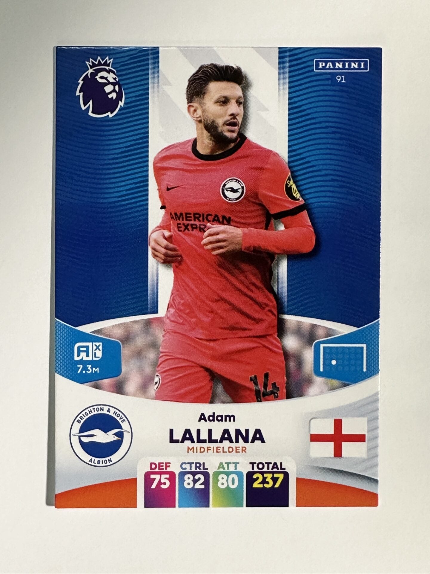 091 Adam Lallana Brighton Base Panini Premier League Adrenalyn XL 2024 ...