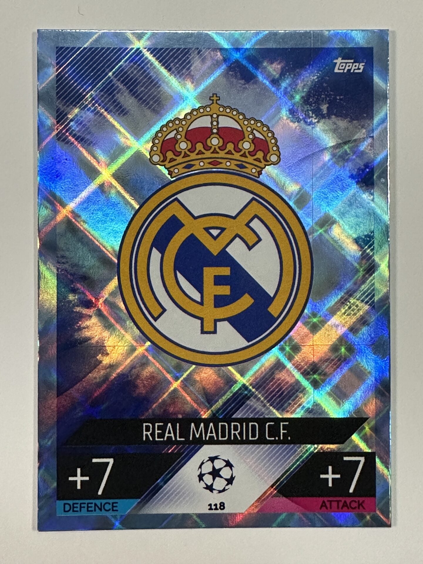 118 Team Badge Crystal Foil Parallel (Real Madrid) Topps Match Attax 2 ...