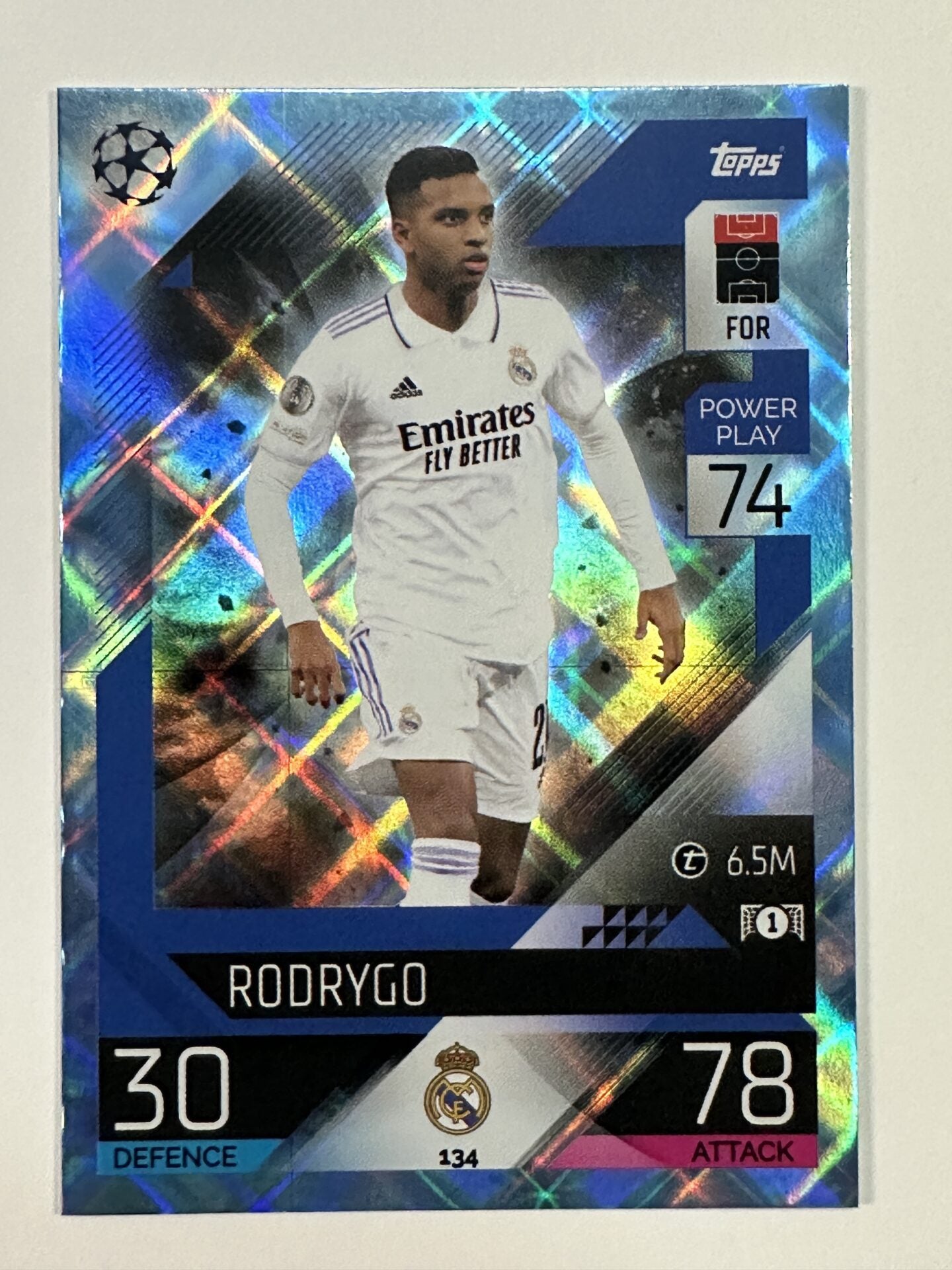 134 Rodrygo Base Crystal Foil Parallel (Real Madrid) Topps Match Attax ...