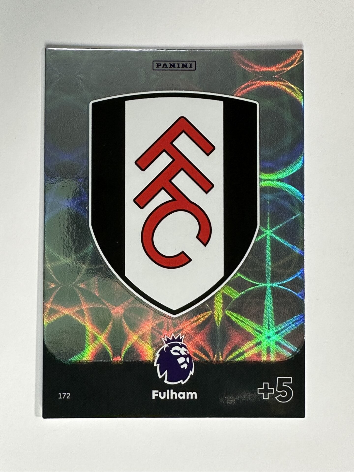 172 Club Crest Fulham Base Panini Premier League Adrenalyn XL 2024 Car ...