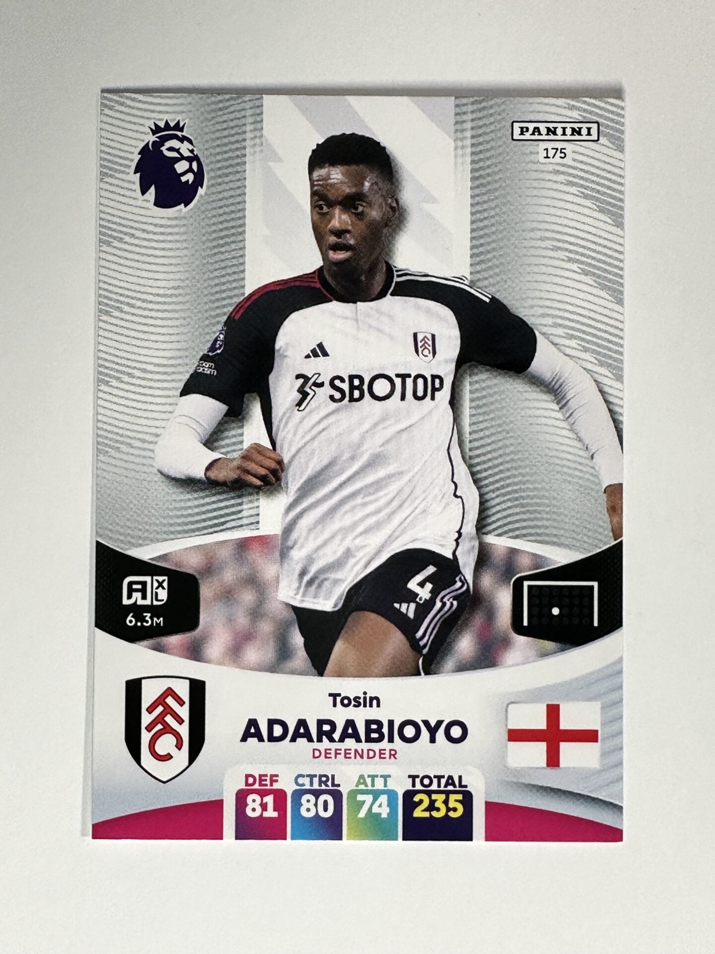 175 Tosin Adarabioyo Fulham Base Panini Premier League Adrenalyn XL 20 ...