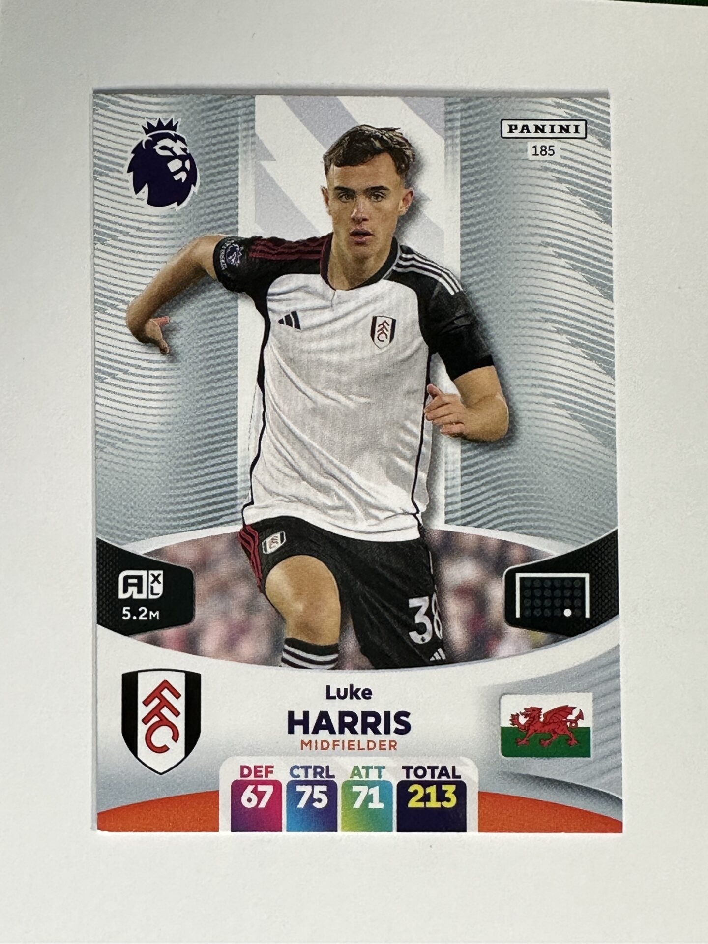 185 Luke Harris Fulham Base Panini Premier League Adrenalyn XL 2024 Ca ...