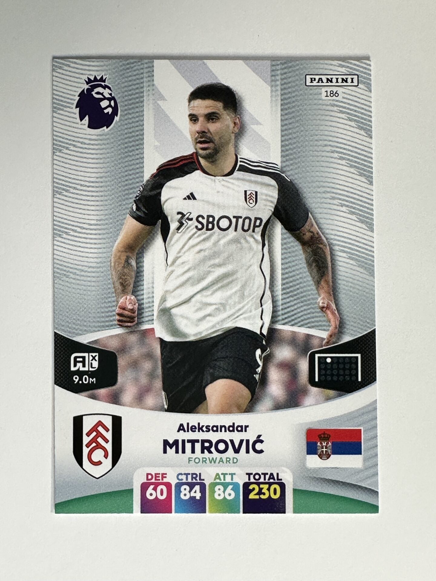 186 Aleksandar Mitrovic Fulham Base Panini Premier League Adrenalyn XL ...