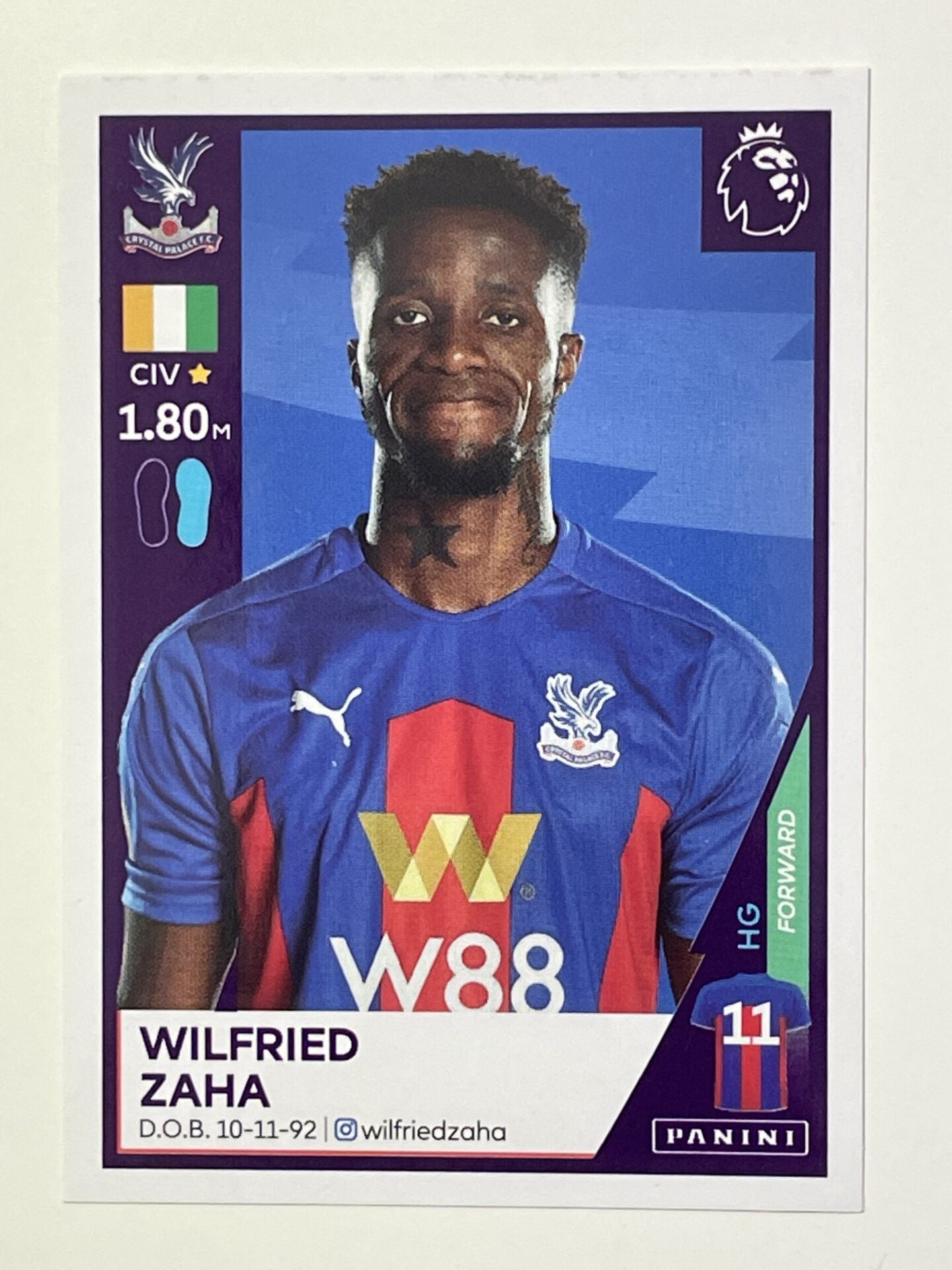 189 Wildried Zaha (Crystal Palace) Premier League 2021 Stickers – Solve ...