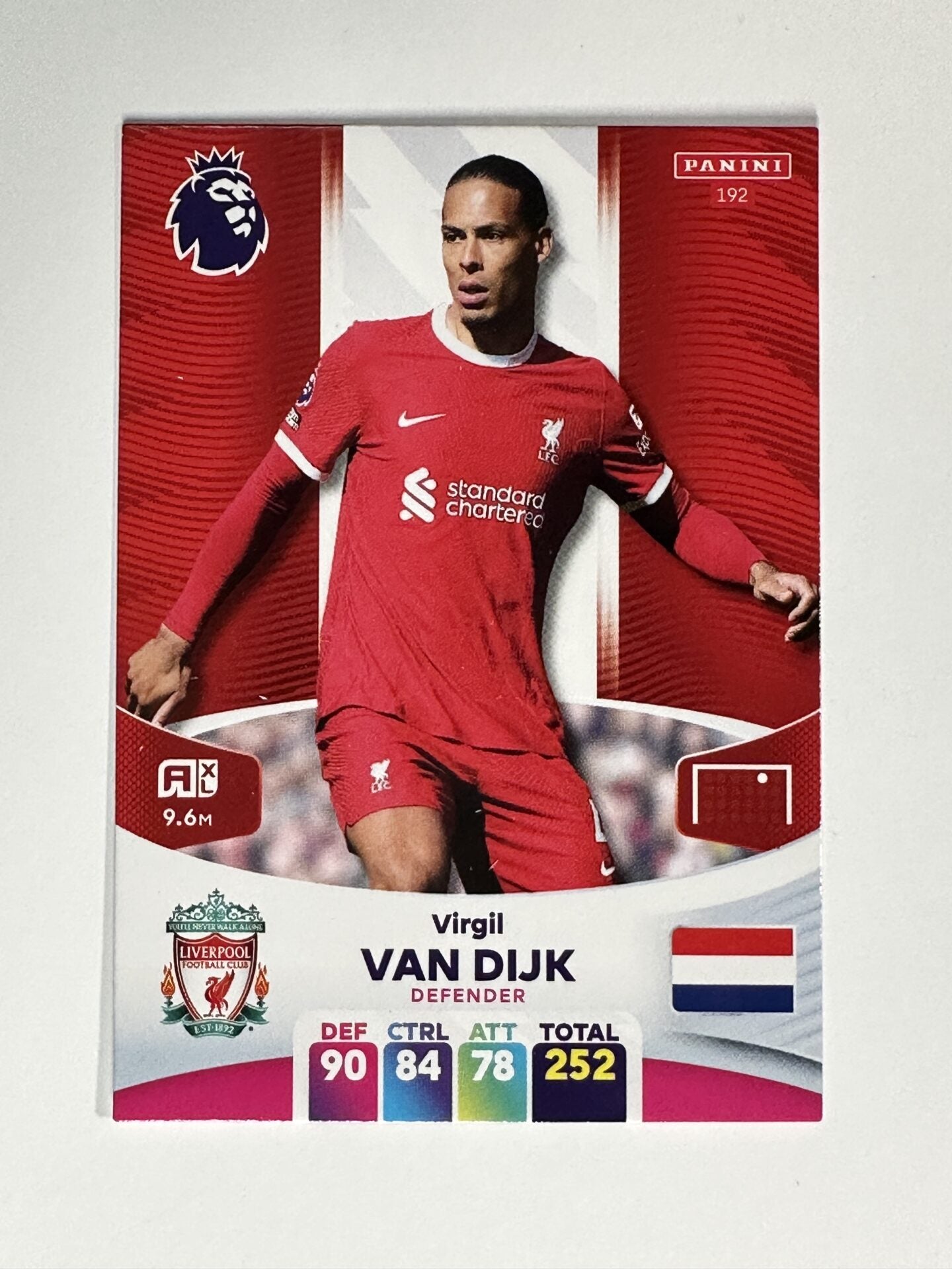 192 Virgil van Dijk Liverpool Base Panini Premier League Adrenalyn XL ...