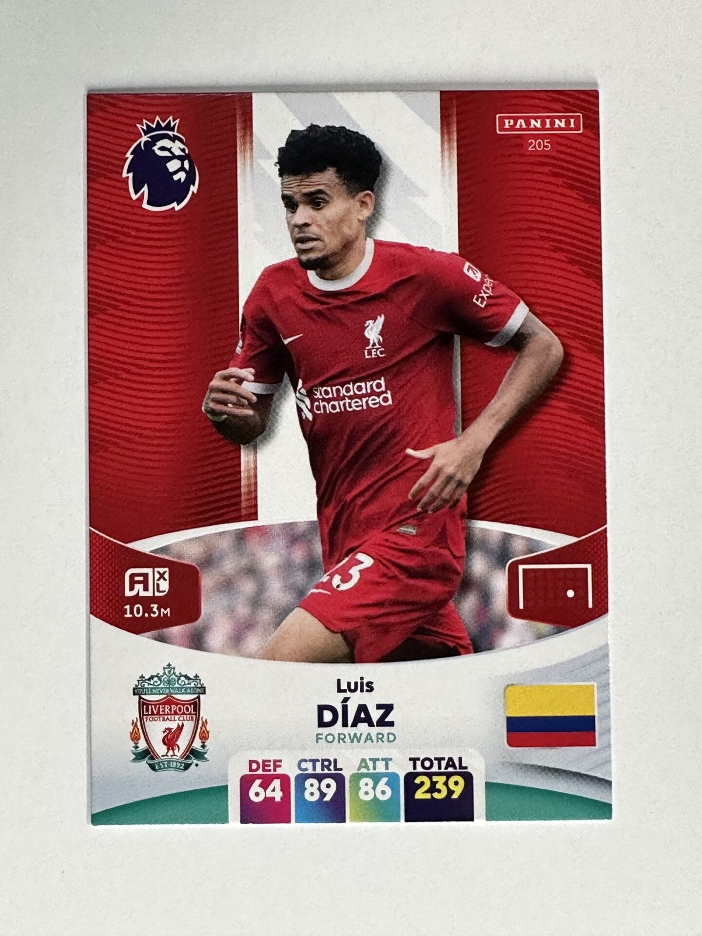 205 Luis Díaz Liverpool Base Panini Premier League Adrenalyn XL 2024 C ...