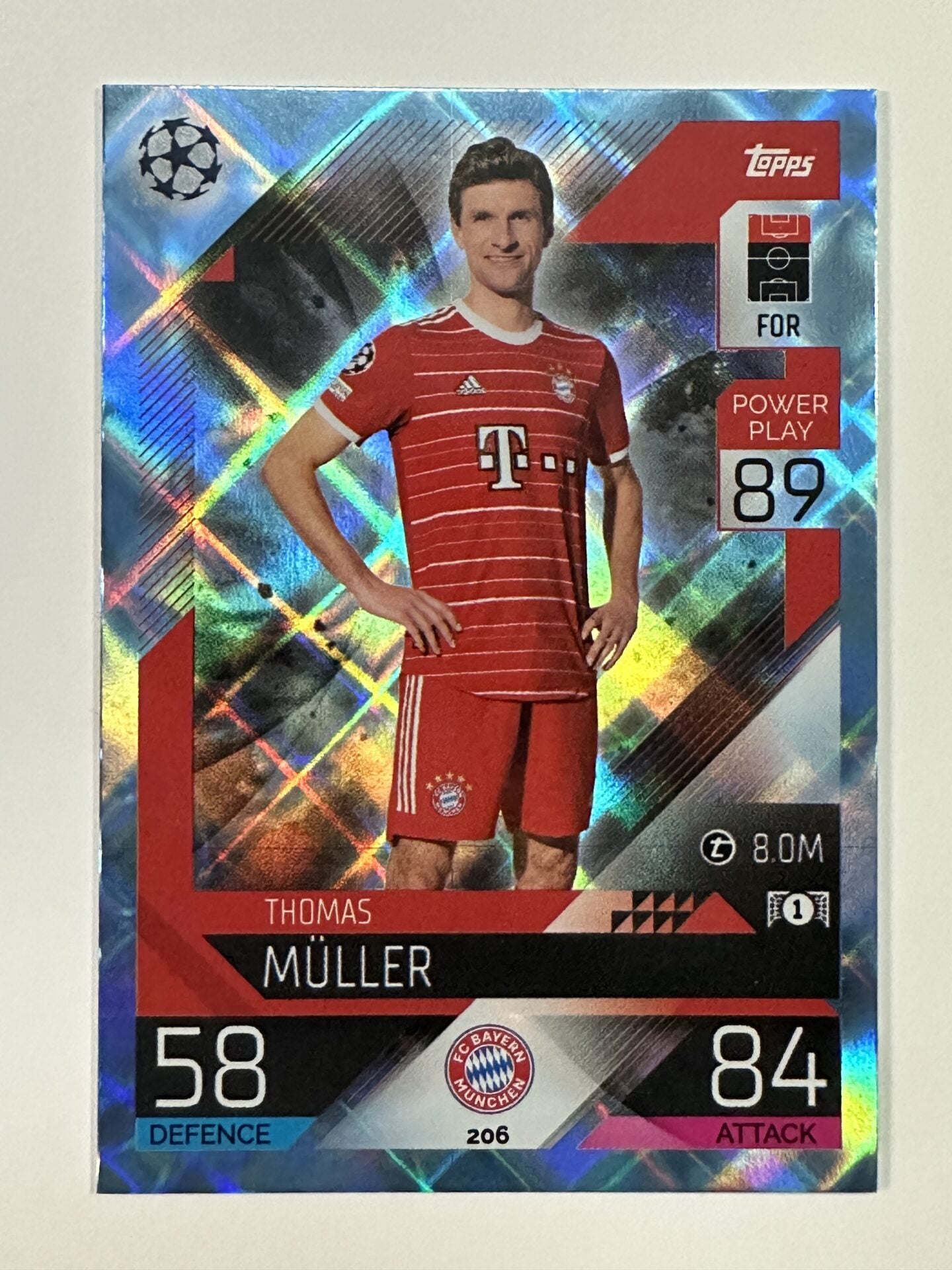 206 Thomas Muller Base Crystal Foil Parallel (Bayern Munich) Topps Mat ...