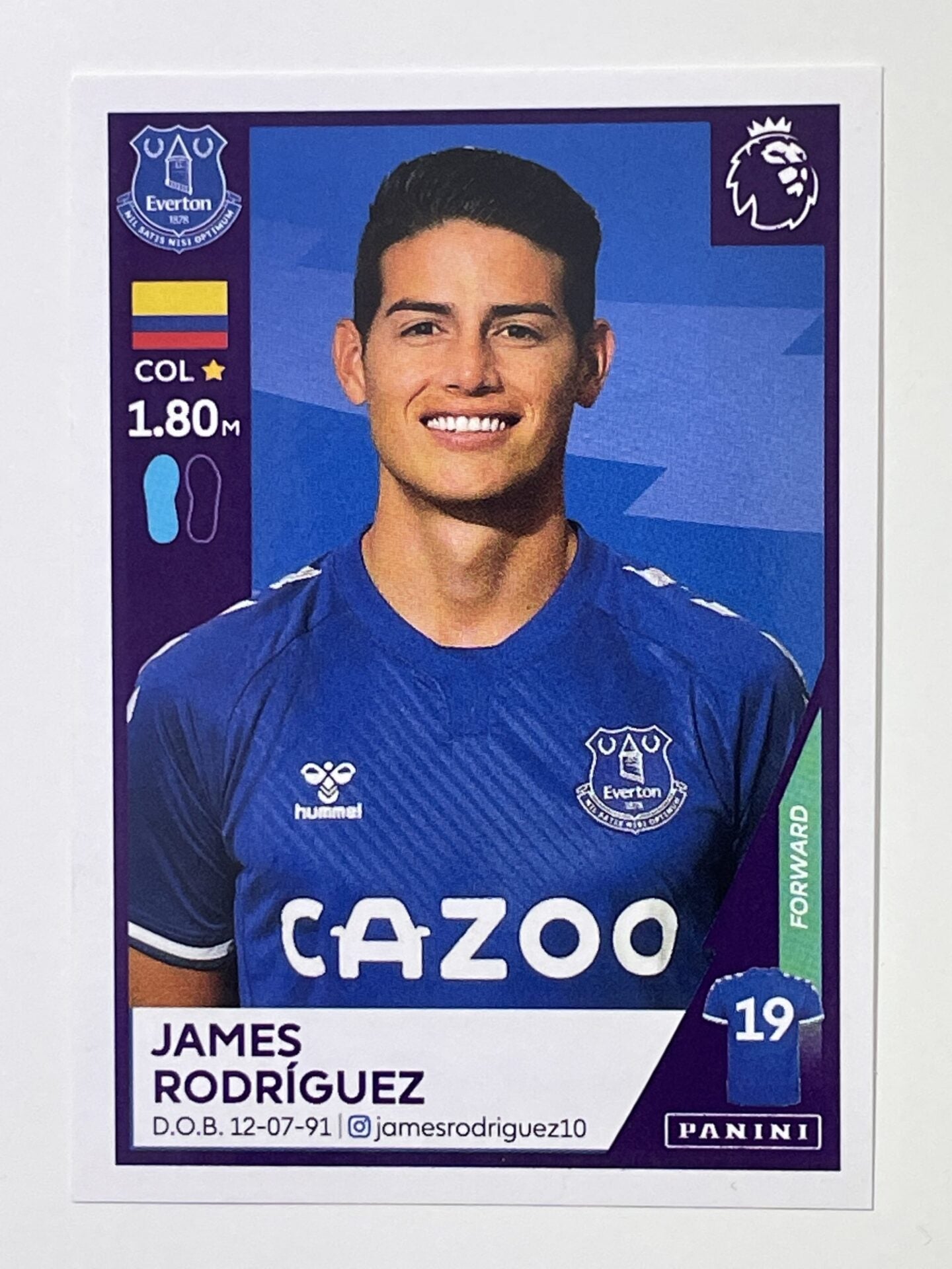 219 James Rodriguez (Everton) Premier League 2021 Stickers – Solve ...