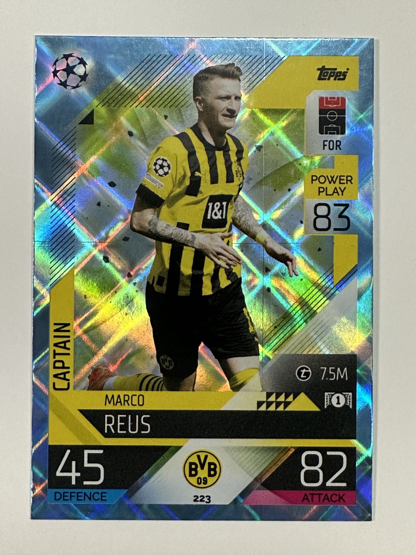 223 Marco Reus Captain Crystal Foil Parallel (Borussia Dortmund) Topps ...