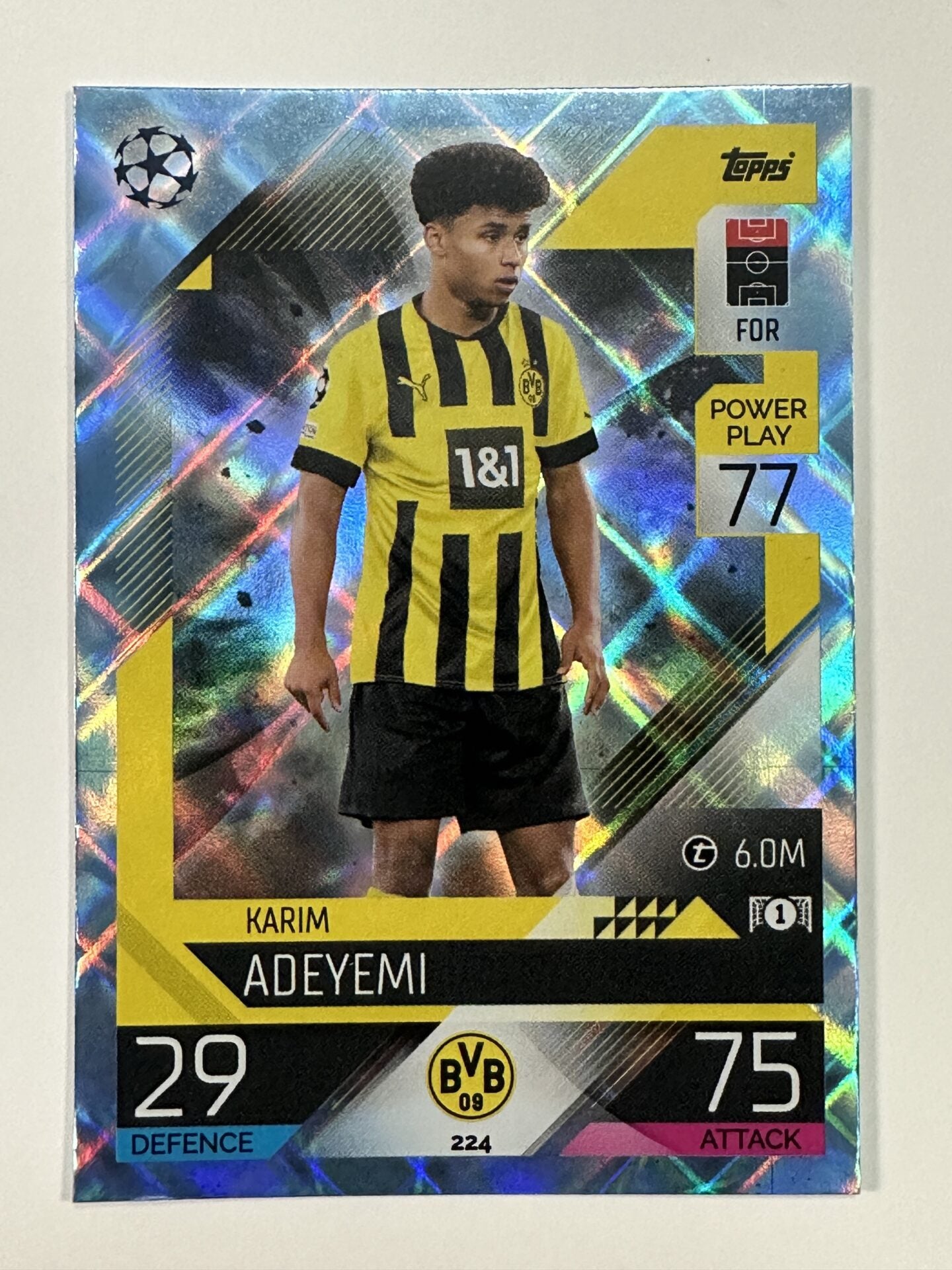 224 Karim Adeyemi Base Crystal Foil Parallel (Borussia Dortmund) Topps ...