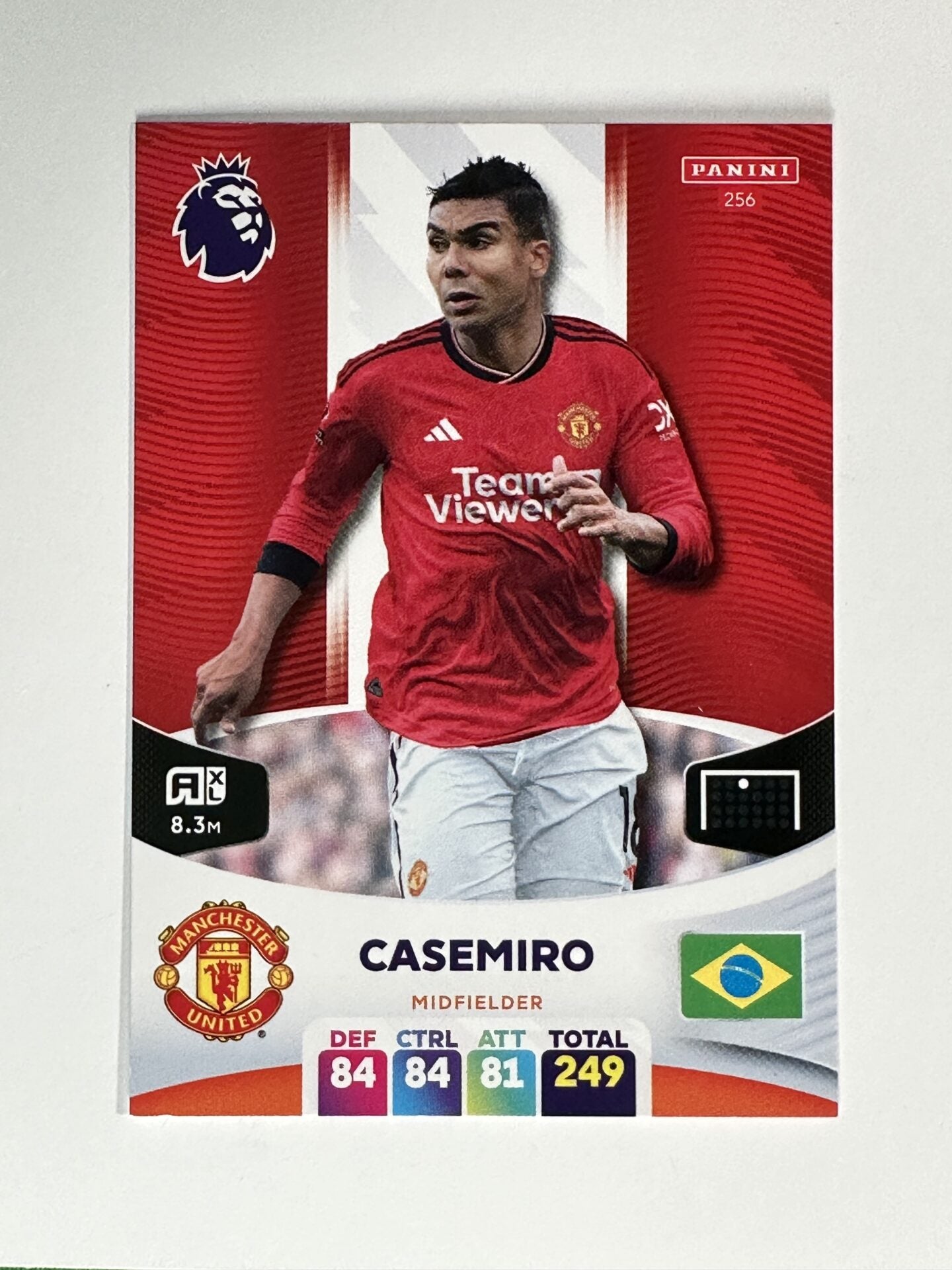 256 Casemiro Manchester United Base Panini Premier League Adrenalyn XL ...