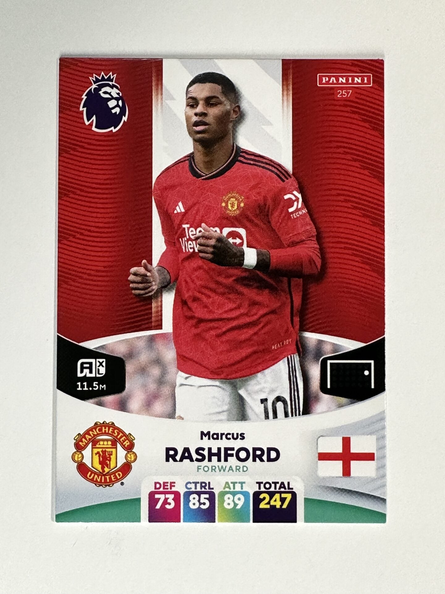 257 Marcus Rashford Manchester United Base Panini Premier League Adren ...
