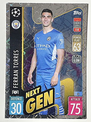 026 Ferran Torres Next Gen (Manchester City) Match Attax 2021/22 ...