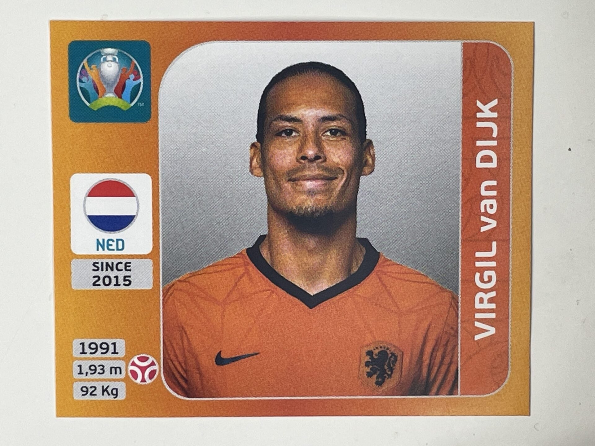 277 Virgil van Dijk (Netherlands) Euro 2020 Stickers – Solve Collectibles