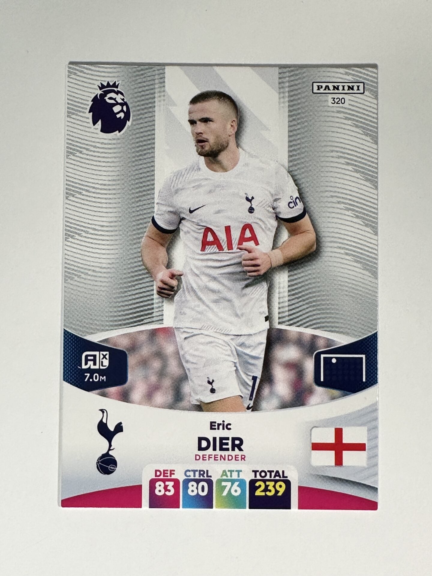 320 Eric Dier Tottenham Hotspur Base Panini Premier League Adrenalyn X ...