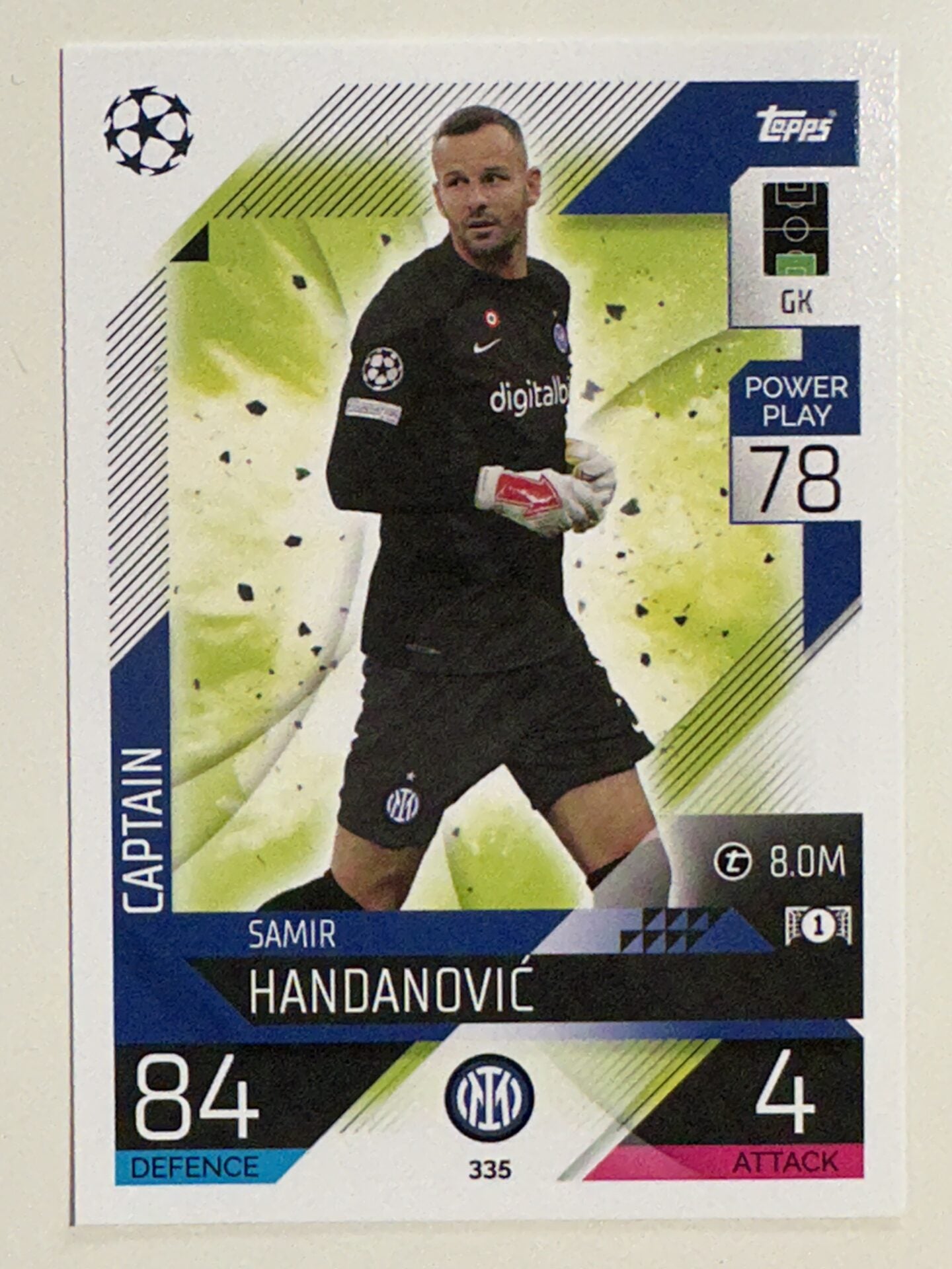 335 Samir Handanovic Captain (Inter Milan) Topps Match Attax 2022/2023 – Solve Collectibles