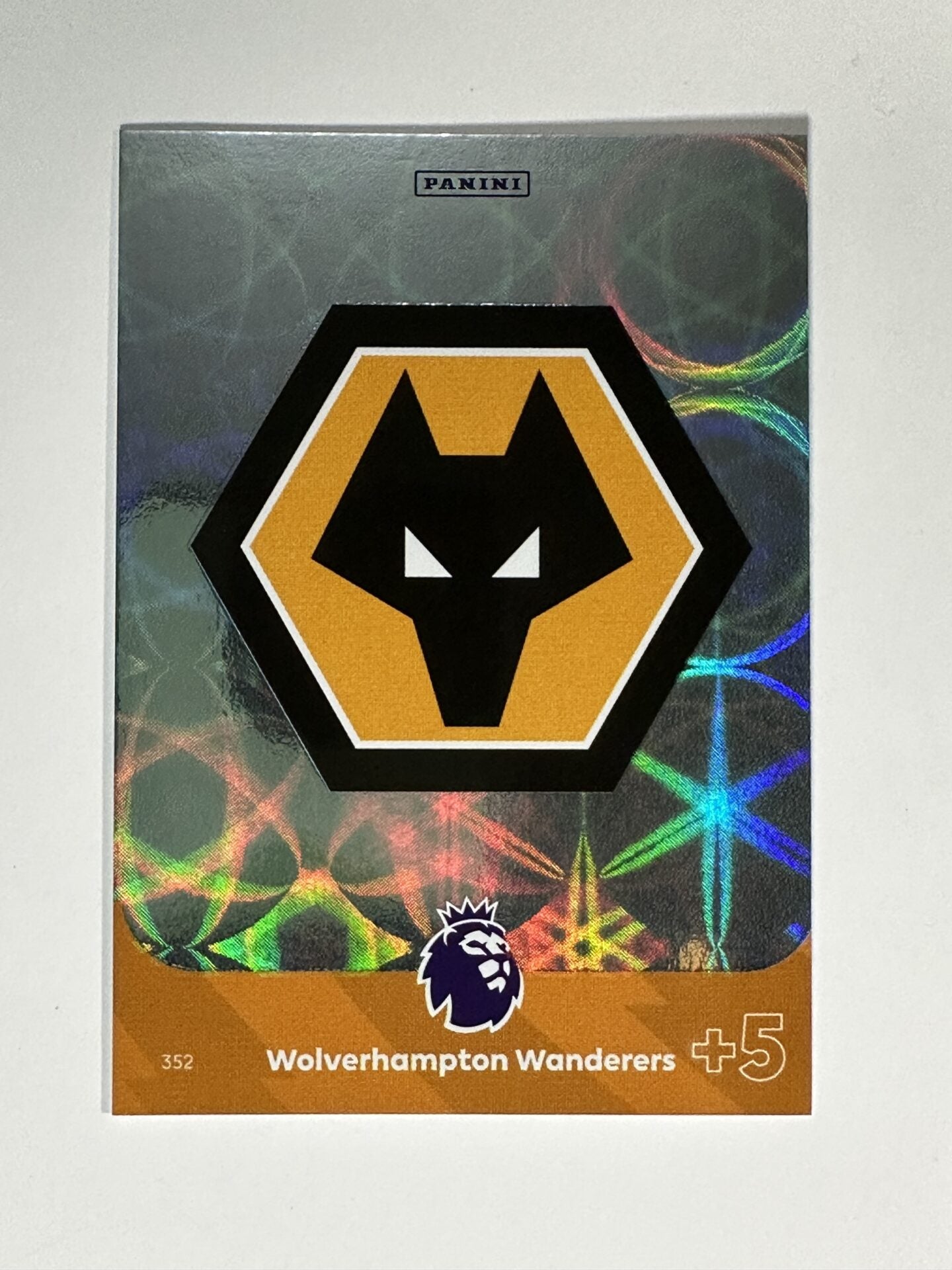 352 Club Crest Wolves Base Panini Premier League Adrenalyn XL 2024 Car ...