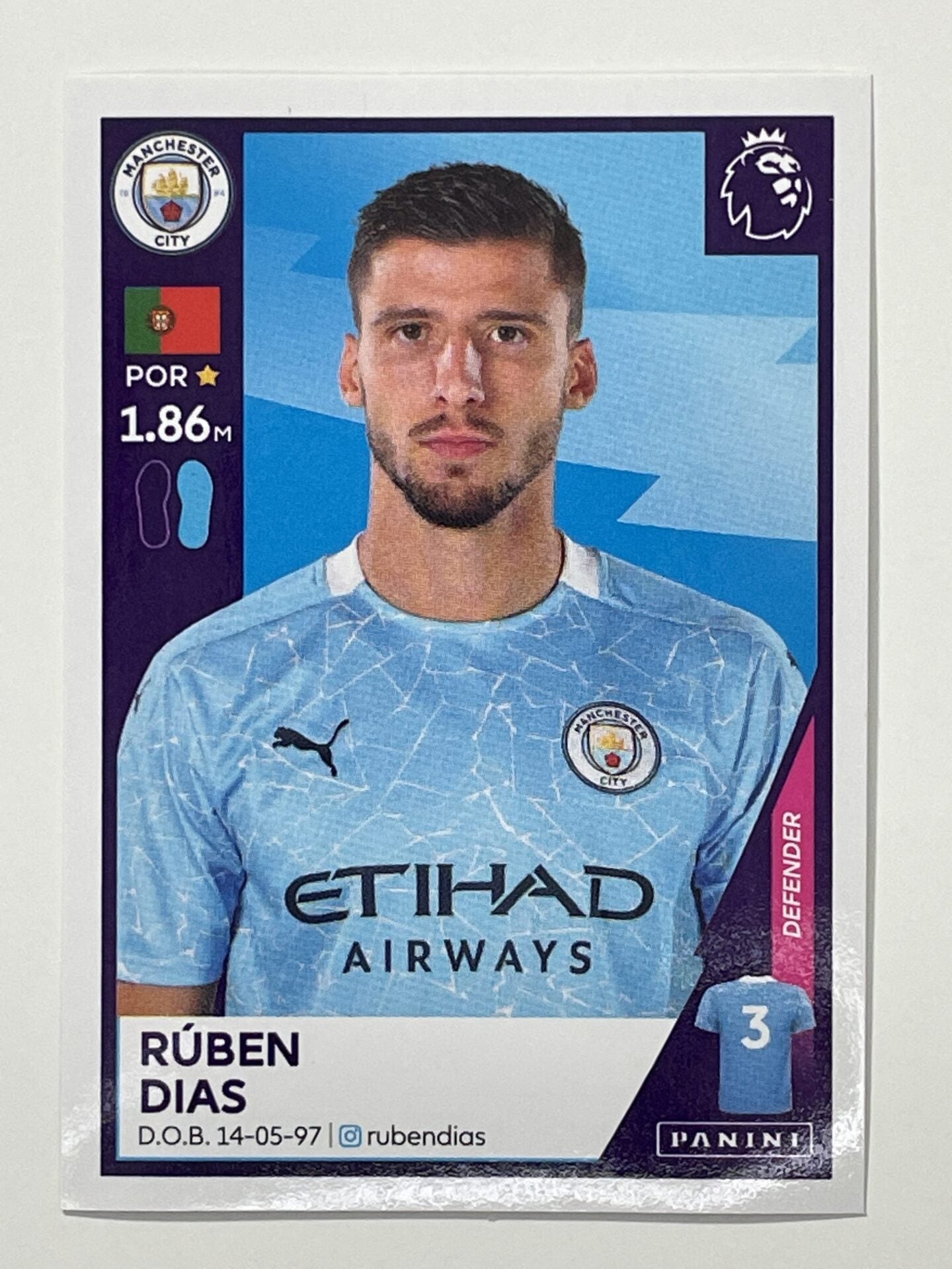 386 Ruben Dias (Manchester City) Premier League 2021 Stickers – Solve ...