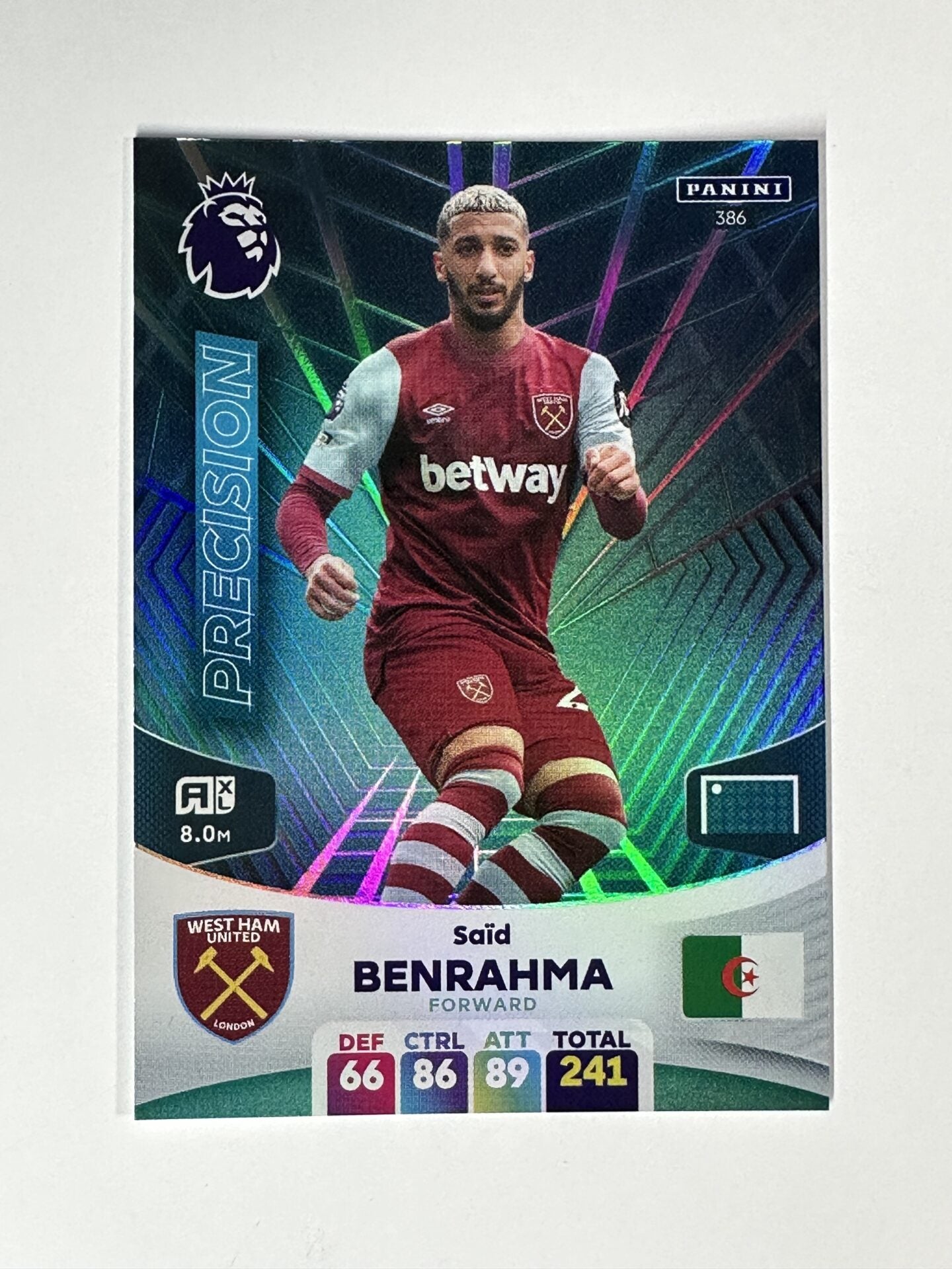 386 Said Benrahma West Ham Precision Panini Premier League Adrenalyn X ...