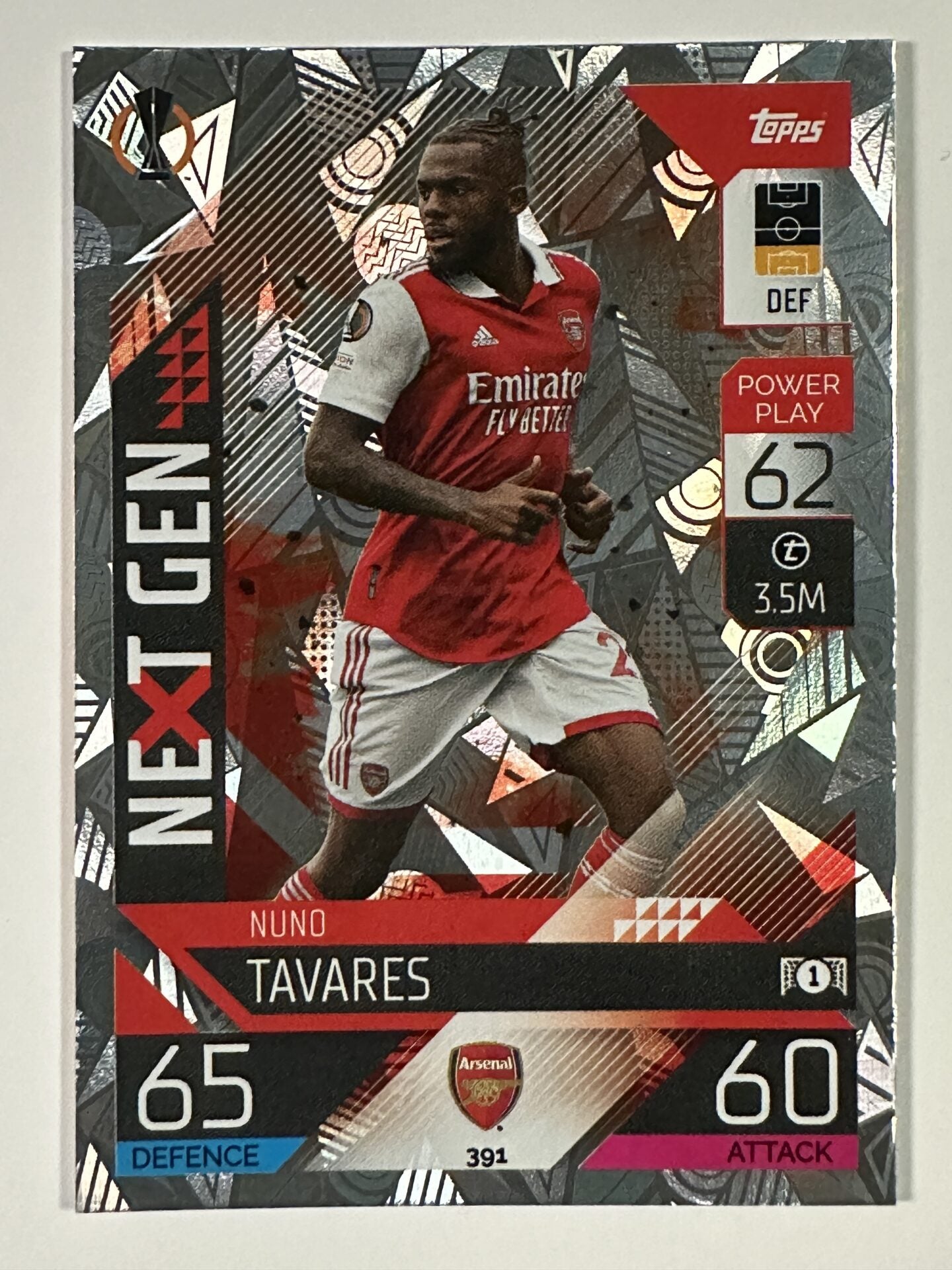 391 Nuno Tavares Next Gen (Arsenal) Topps Match Attax 2022/2023 Card ...