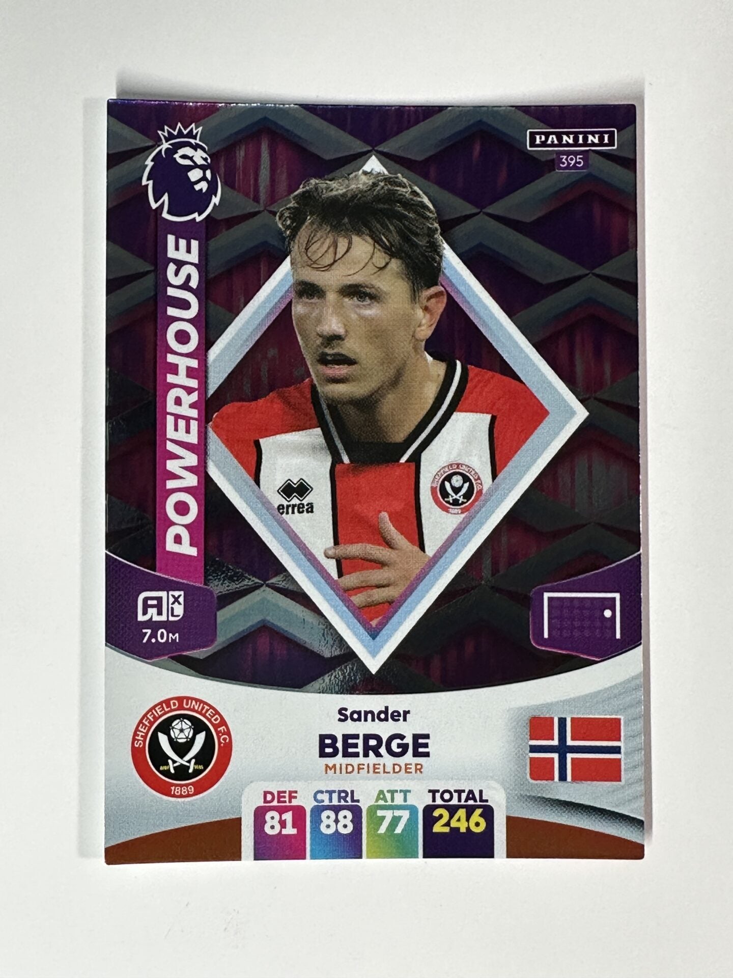 395 Sander Berge Sheffield United Powerhouse Panini Premier League Adr ...