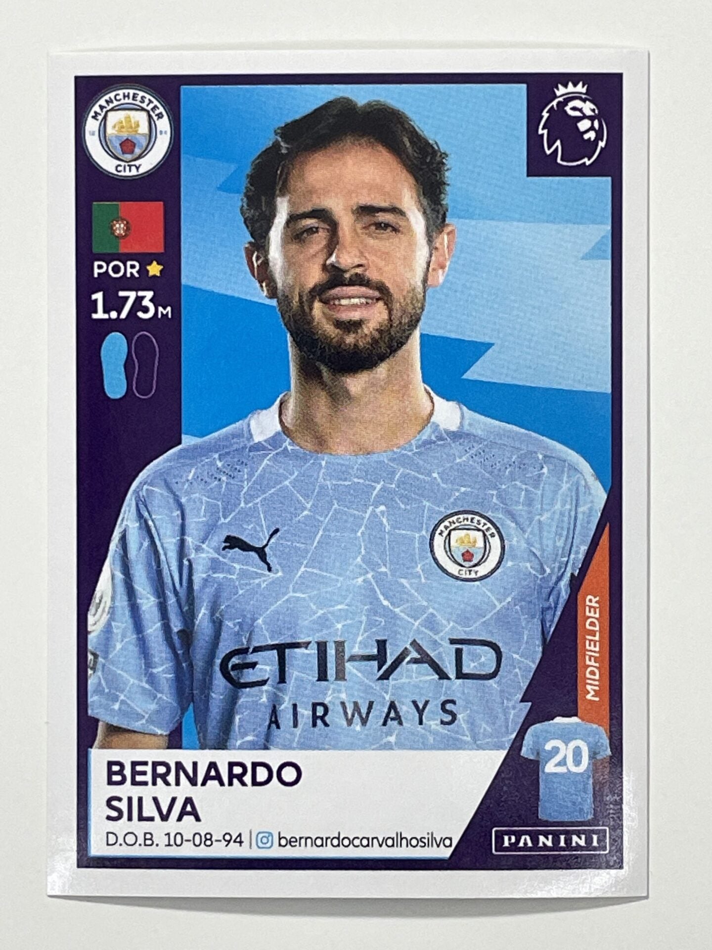 398 Bernardo Silva (Manchester City) Premier League 2021 Stickers ...