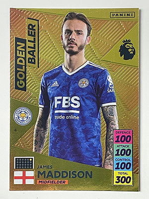 004 James Maddison (Leicester City) Golden Baller Panini Adrenalyn XL ...
