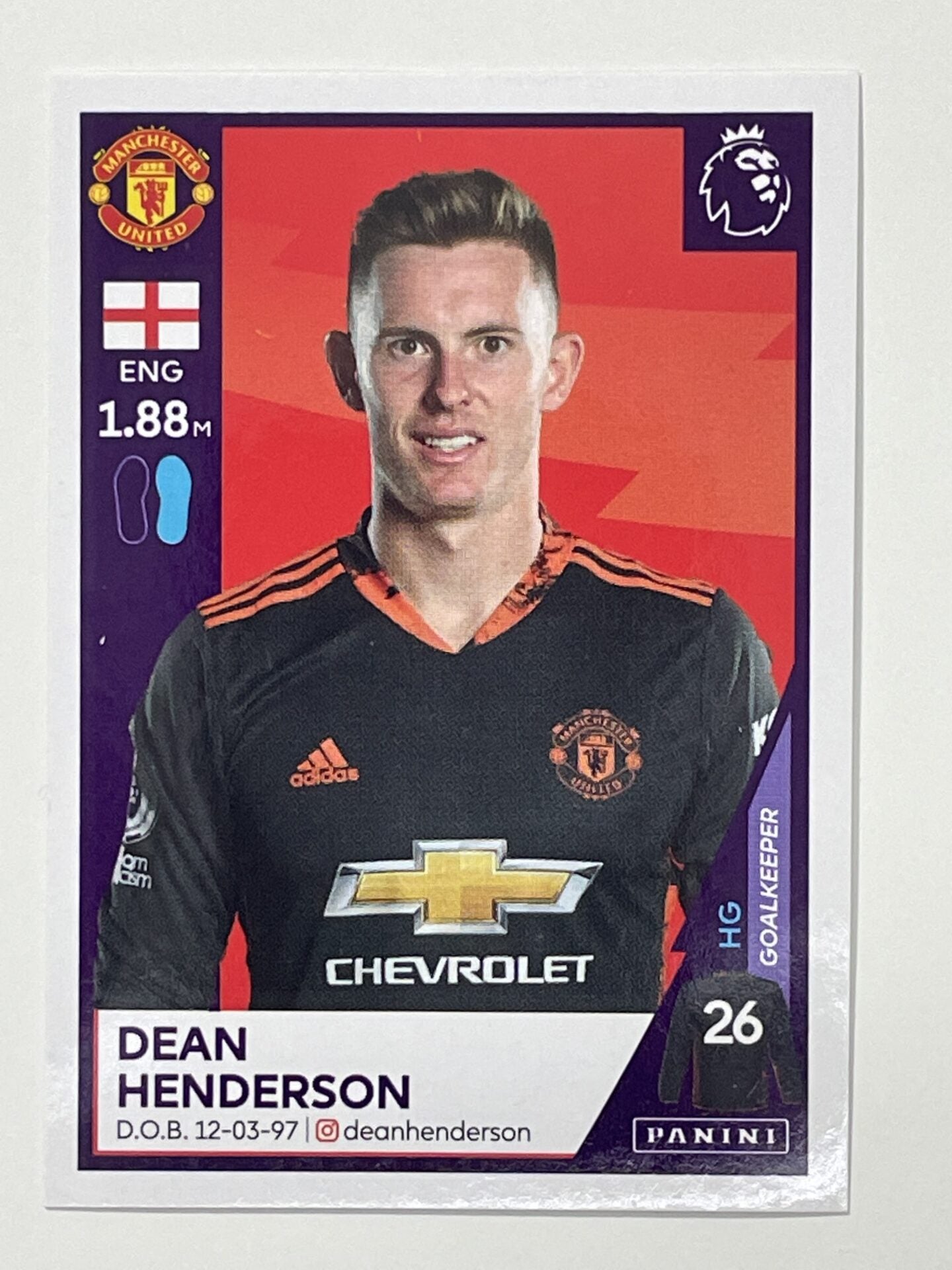 413 Dean Henderson (Manchester United) Premier League 2021 Stickers ...