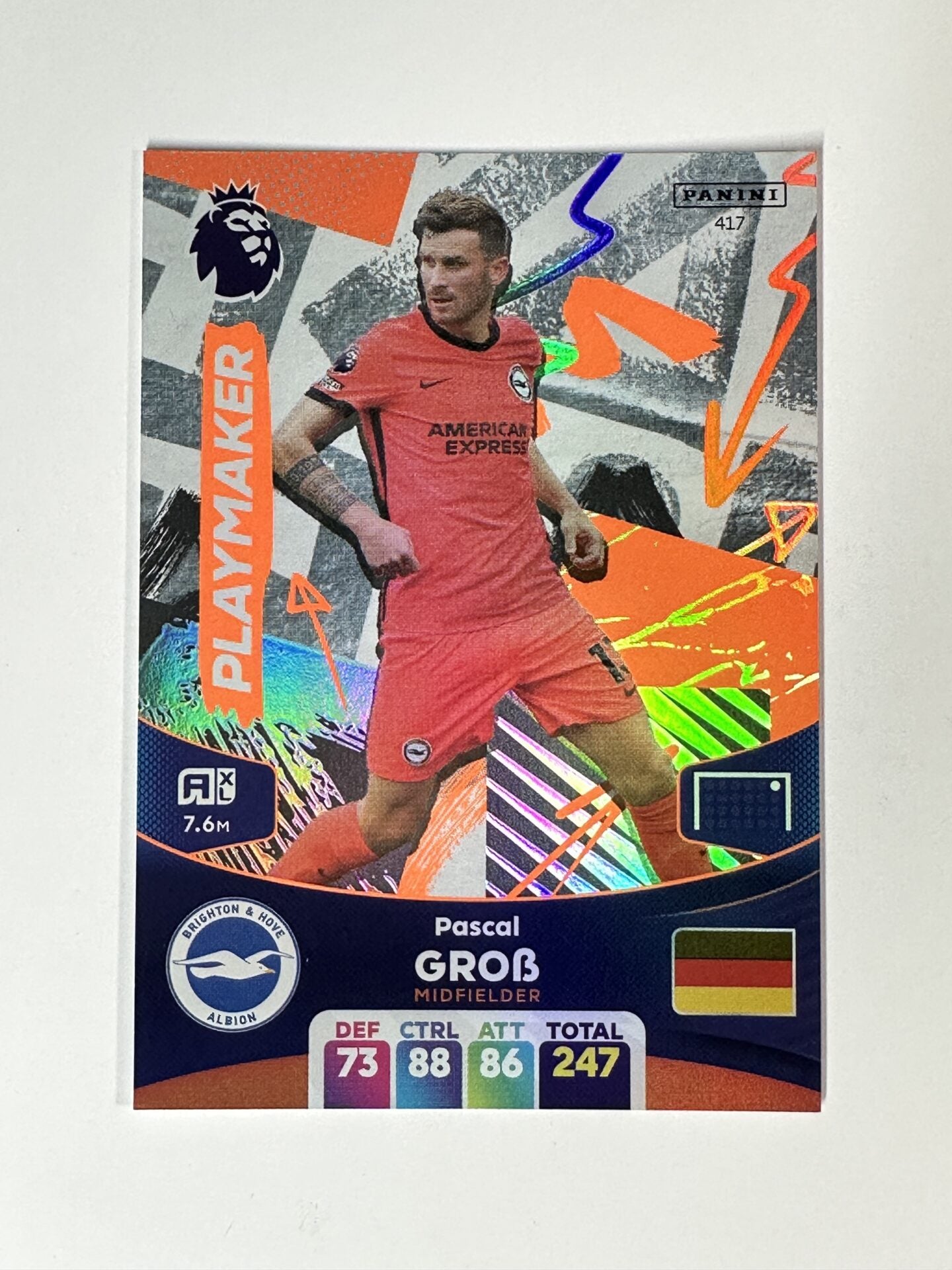 417 Pascal GroB Brighton Playmaker Panini Premier League Adrenalyn XL ...
