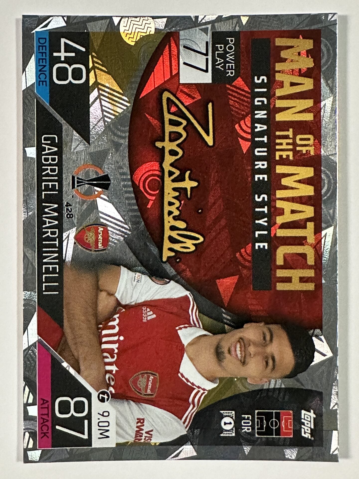 428 Gabriel Martinelli Man of the Match Signature Style (Arsenal) Topp ...