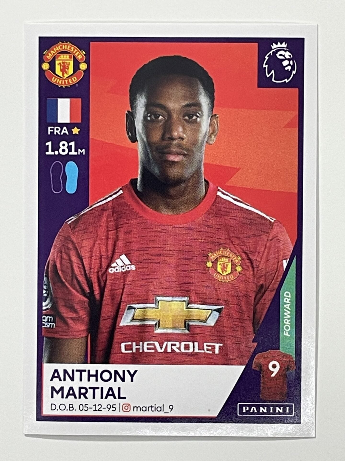 431 Anthony Martial (Manchester United) Premier League 2021 Stickers ...