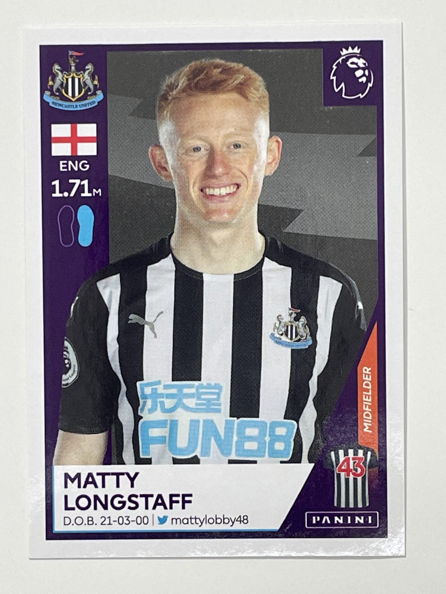 449 Matty Longstaff (Newcastle United) Premier League 2021 Stickers ...