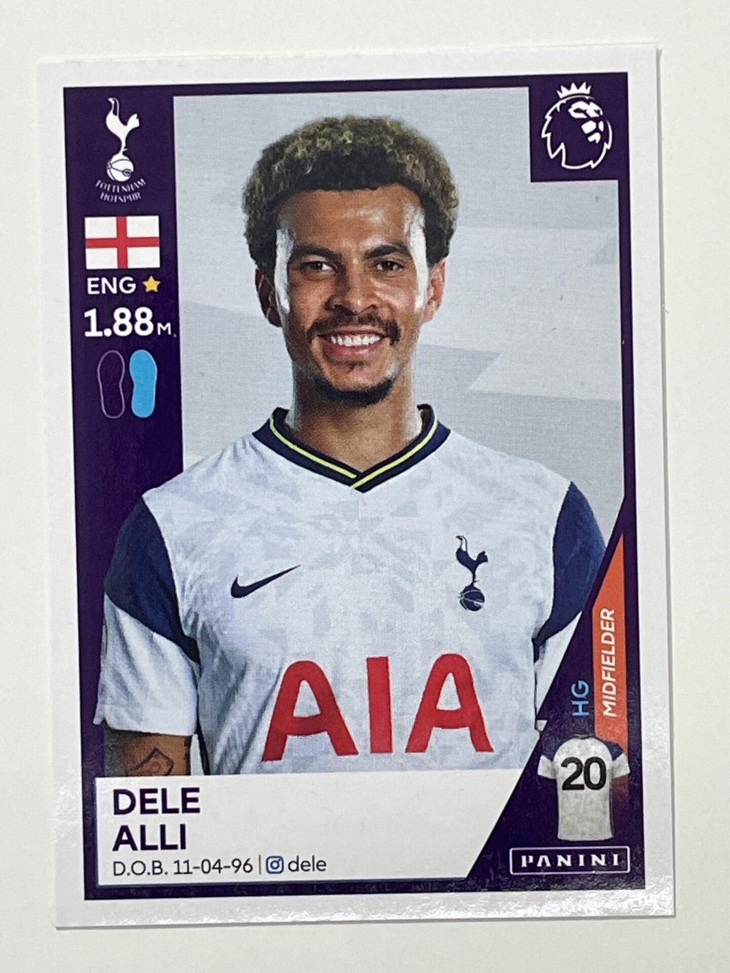 542 Dele Alli (Tottenham) Premier League 2021 Stickers – Solve Collectibles