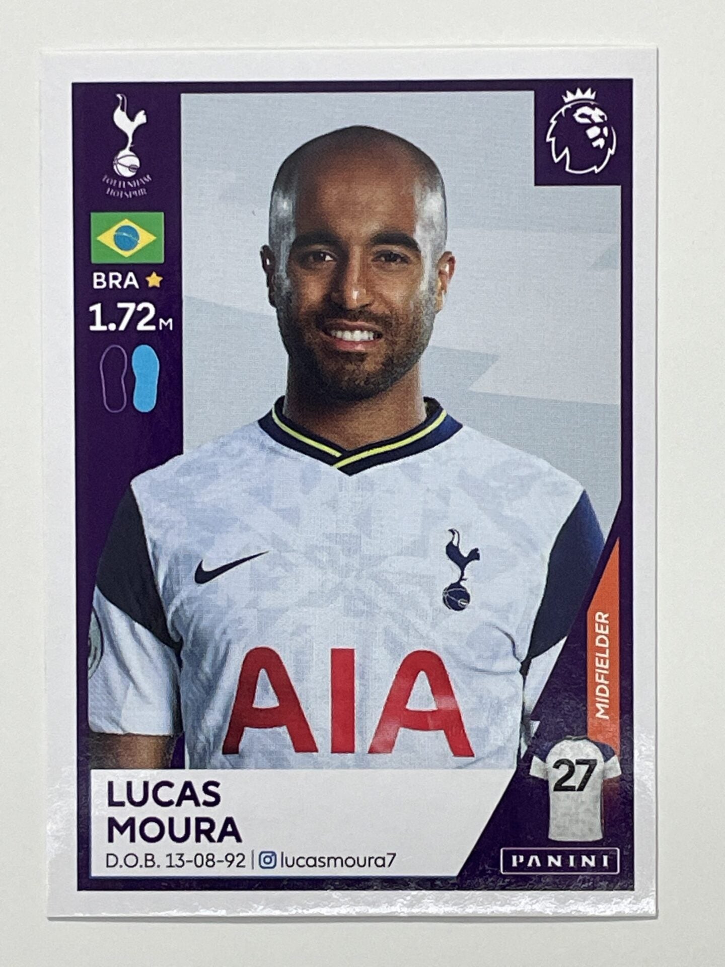 543 Lucas Moura (Tottenham) Premier League 2021 Stickers – Solve ...
