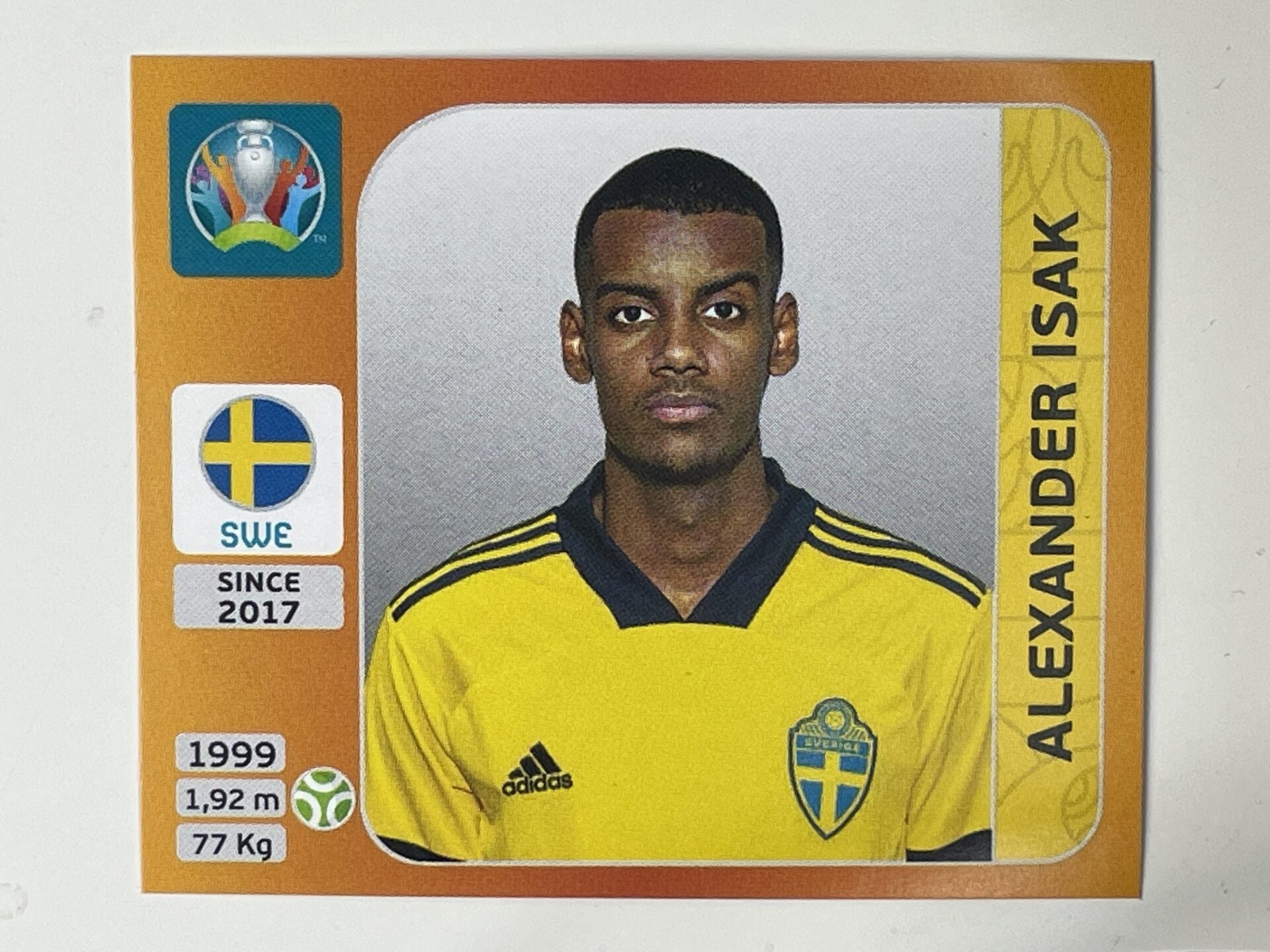 564 Alexander Isak (Sweden) Euro 2020 Stickers – Solve Collectibles