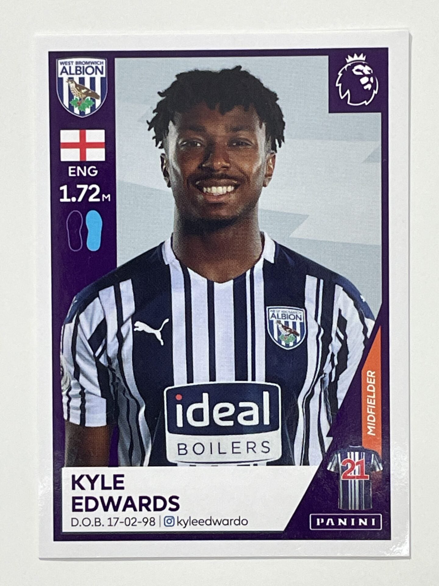 575 Kyle Edwards (West Brom) Premier League 2021 Stickers – Solve ...