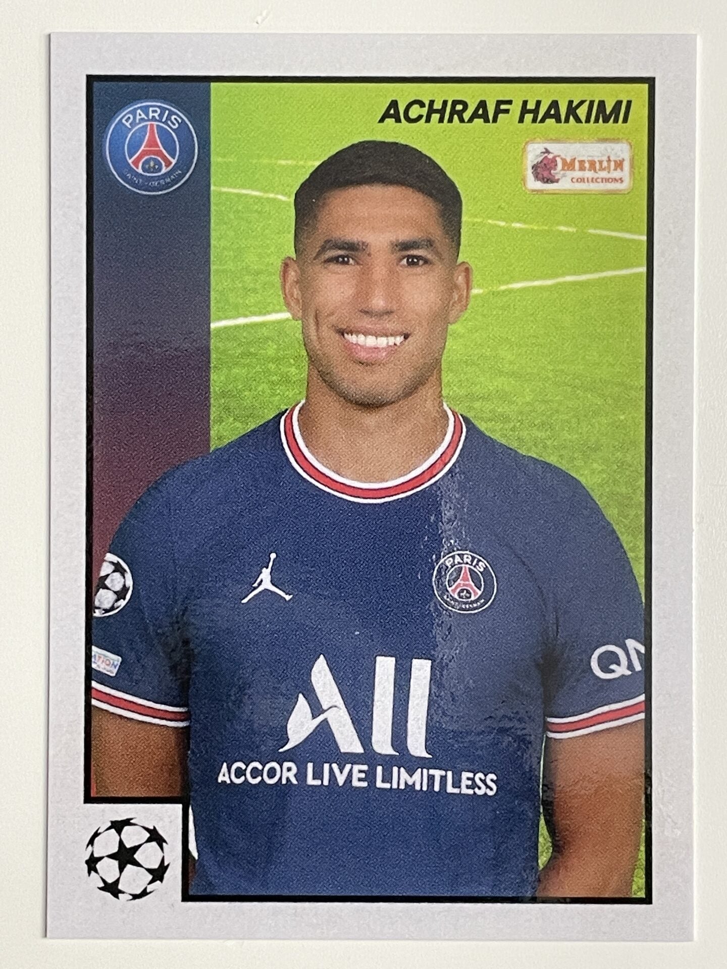 006 Achraf Hakimi PSG Base Topps Merlin Heritage 97 UEFA Champions Lea ...
