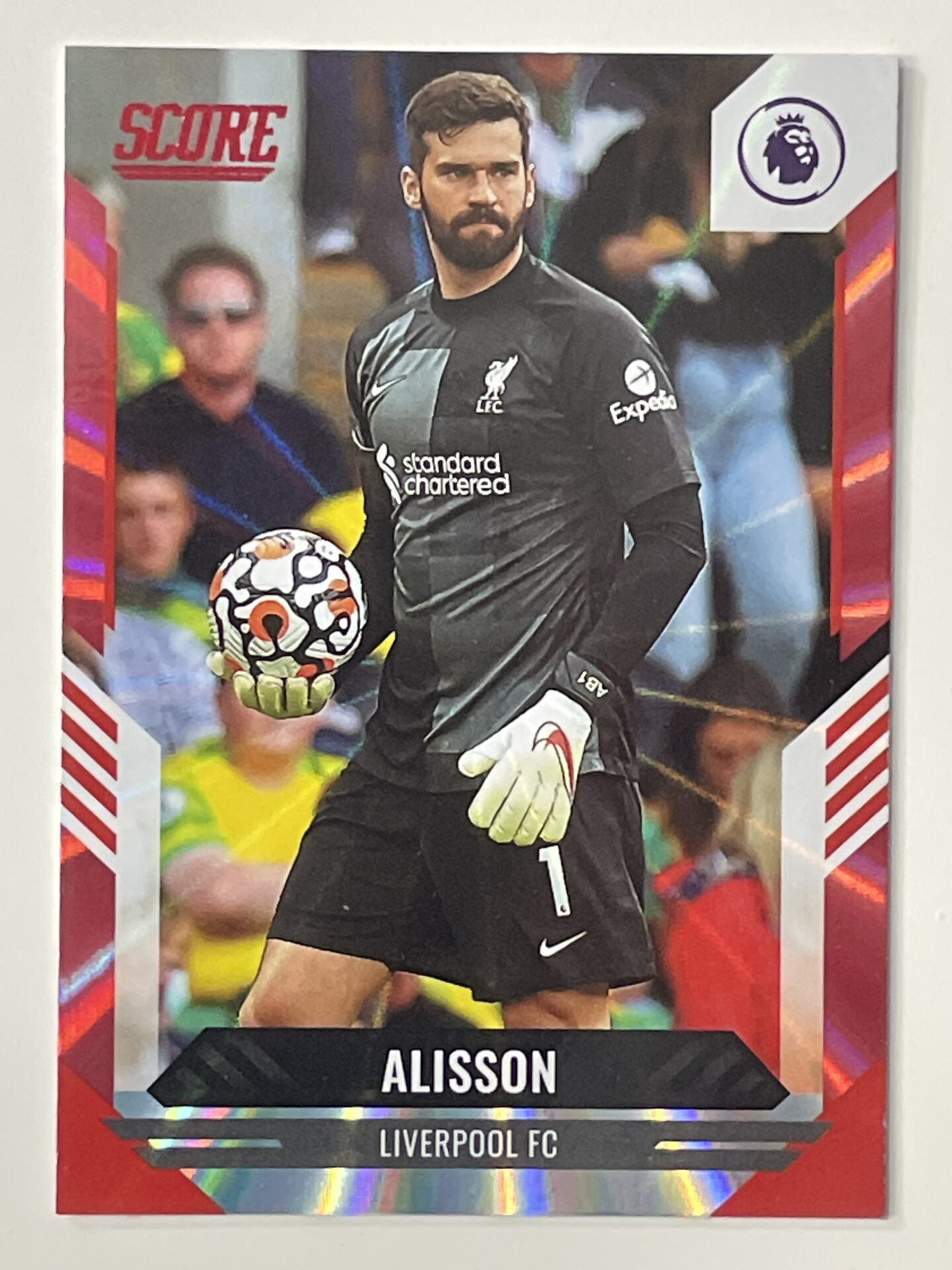 Base Red Laser Parallel 031 Alisson Liverpool Panini Premier League Sc ...