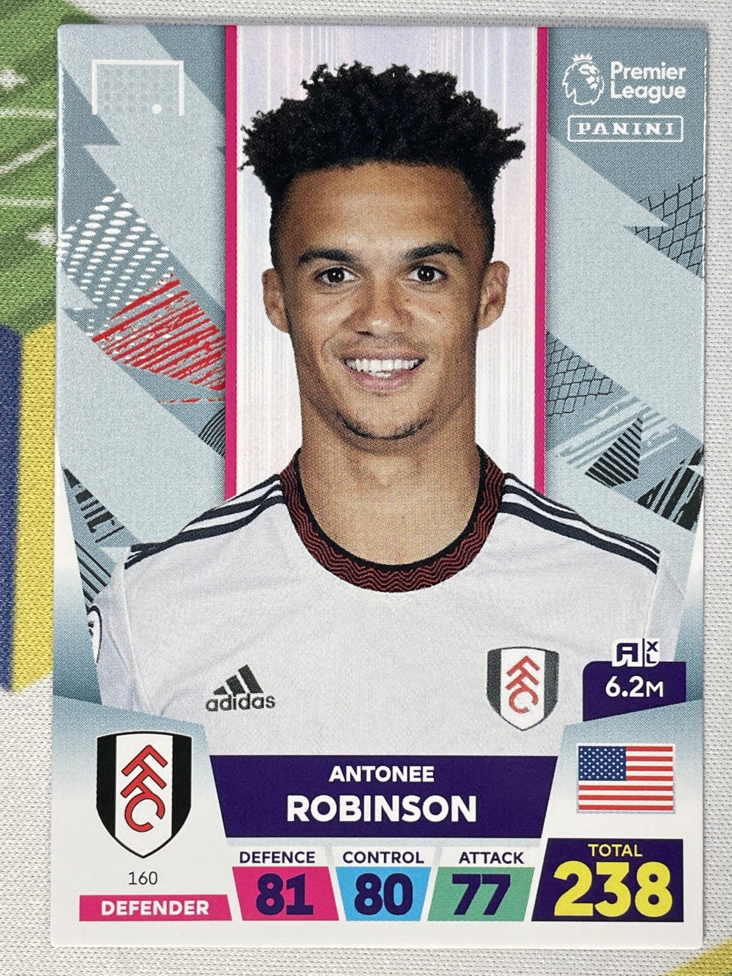 160 Antonee Robinson Fulham Base Panini Premier League Adrenalyn XL 20 ...