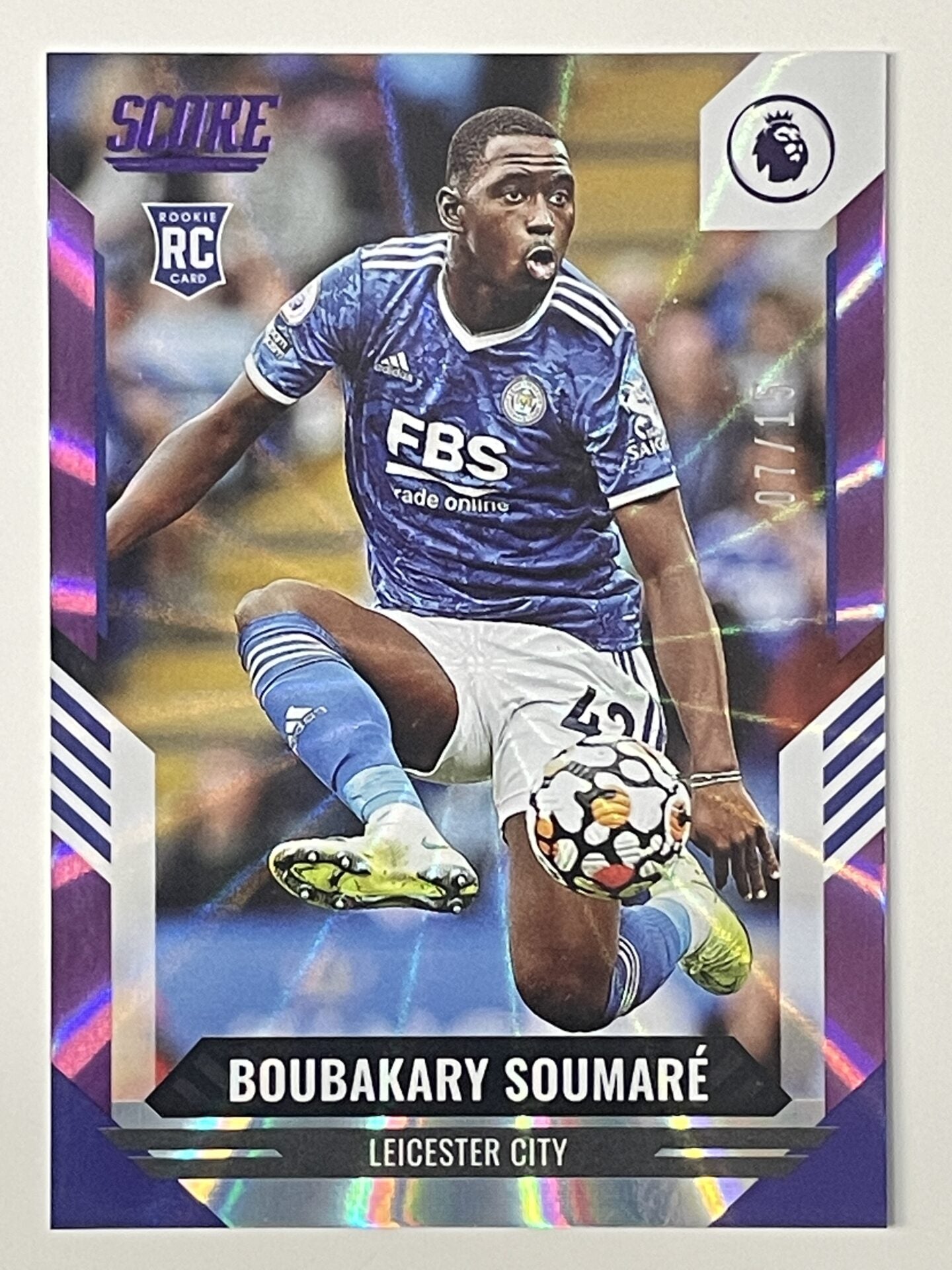Base Purple laser Parallel 093 Boubakary Soumare Leicester City Panini ...
