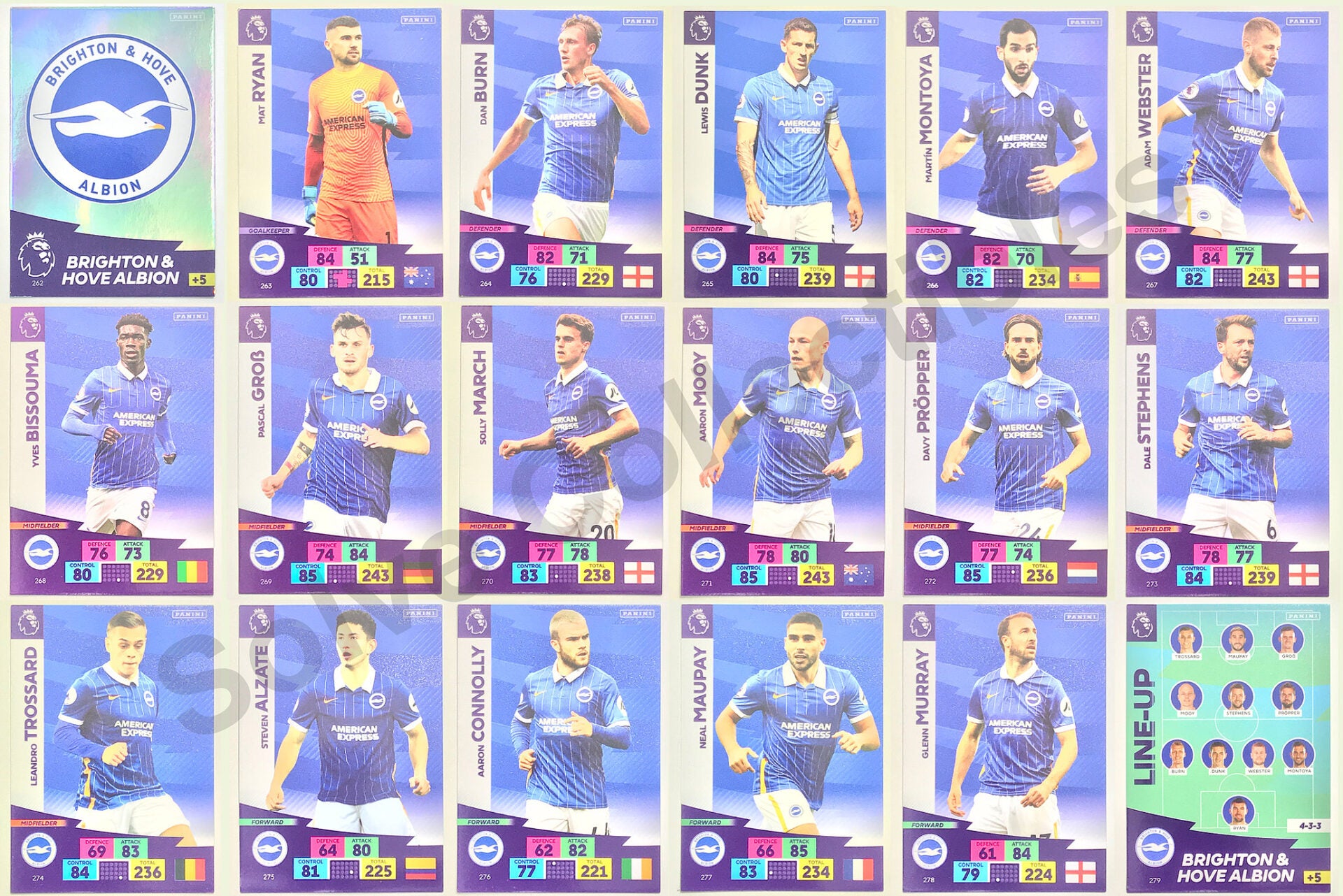 Brighton Complete Team Set Premier League Adrenalyn XL 2020/21 – Solve ...