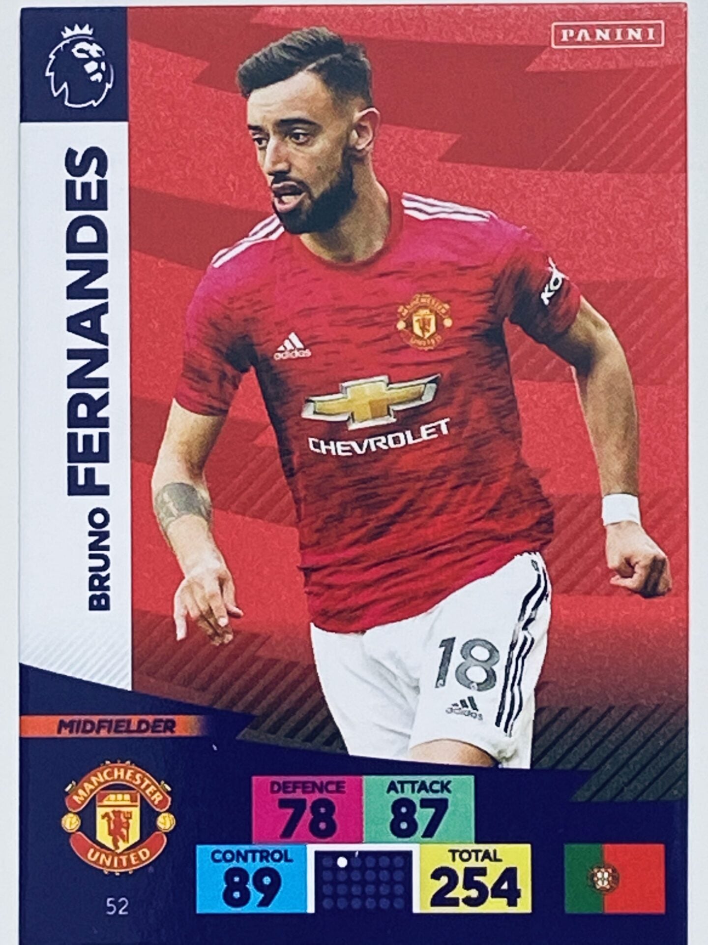 052 Bruno Fernandes (Manchester United) Premier League Adrenalyn XL 20 ...