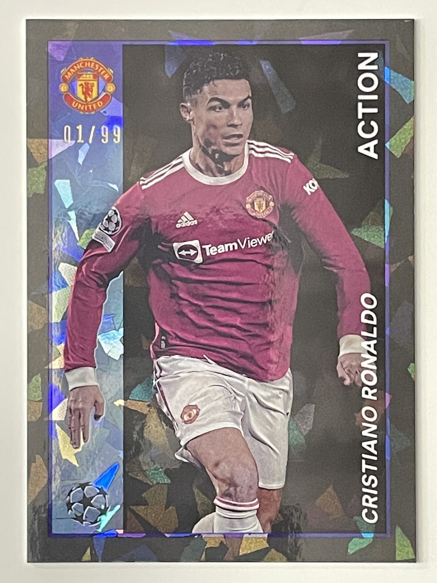 133 Cristiano Ronaldo Manchester United Action Parallel 01/99 Topps Me ...